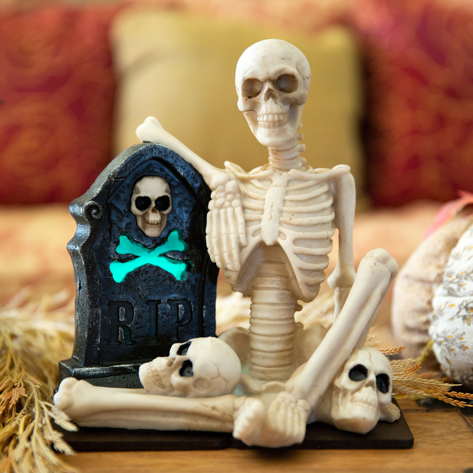 The Holiday Aisle® Skeleton & Tombstone w/ Colour Changing LED Lights ...