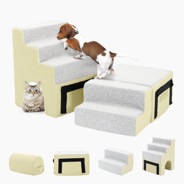 Tucker Murphy Pet™ 26 inch Dog Stairs for High Beds, 4 Pieces Dog Ramp ...