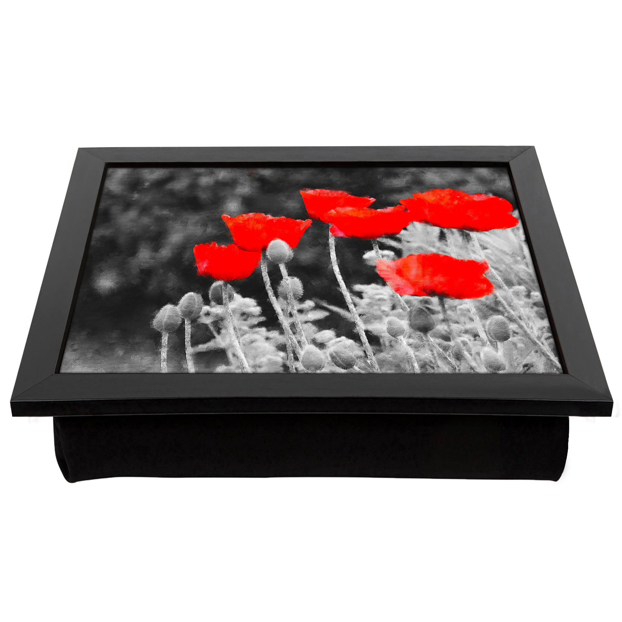 17 Stories Red Poppy Field Art Lap Tray with Cushion | Wayfair.co.uk