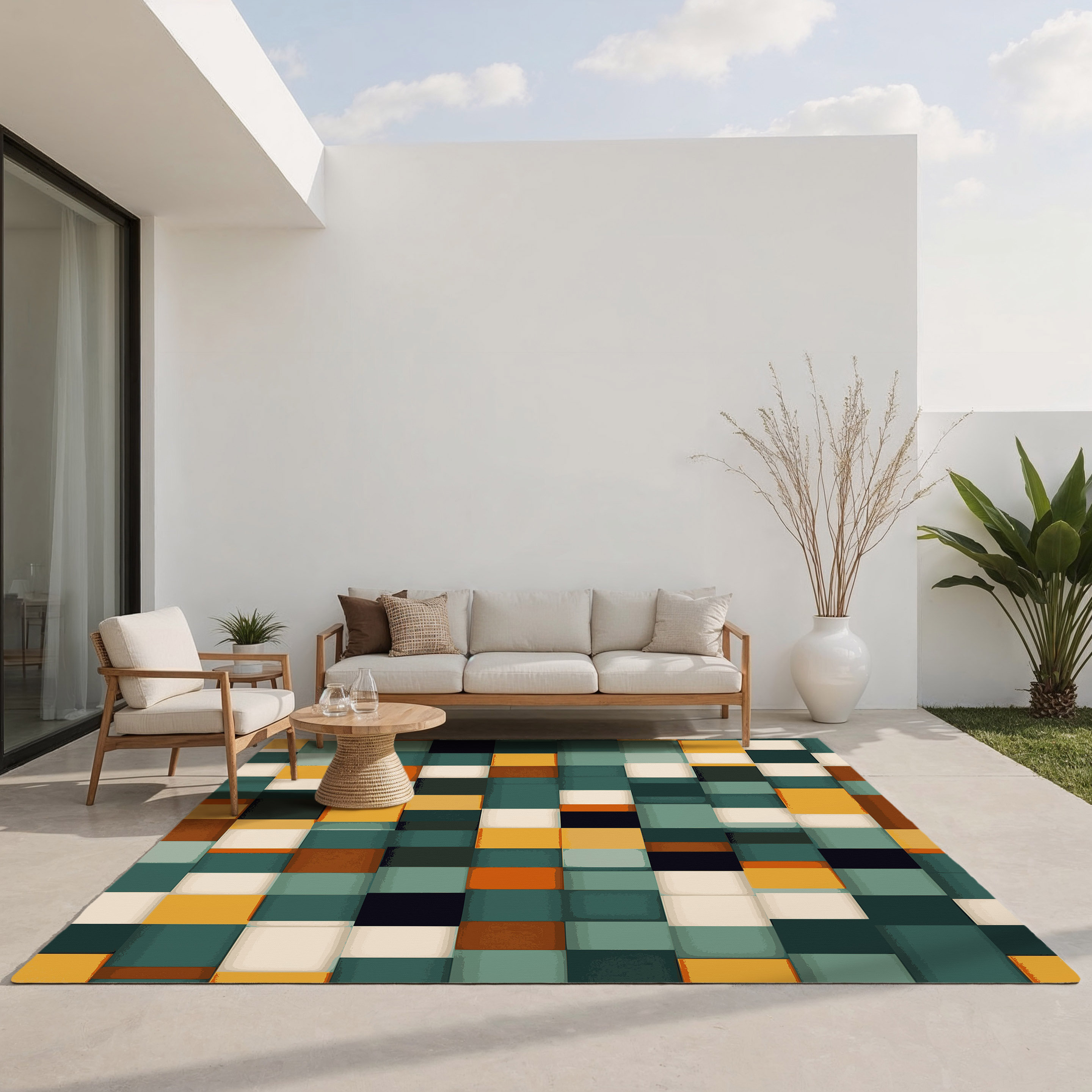 Wrought Studio™ Earth Bound Textures Indoor And Outdoor Area Rug | Wayfair