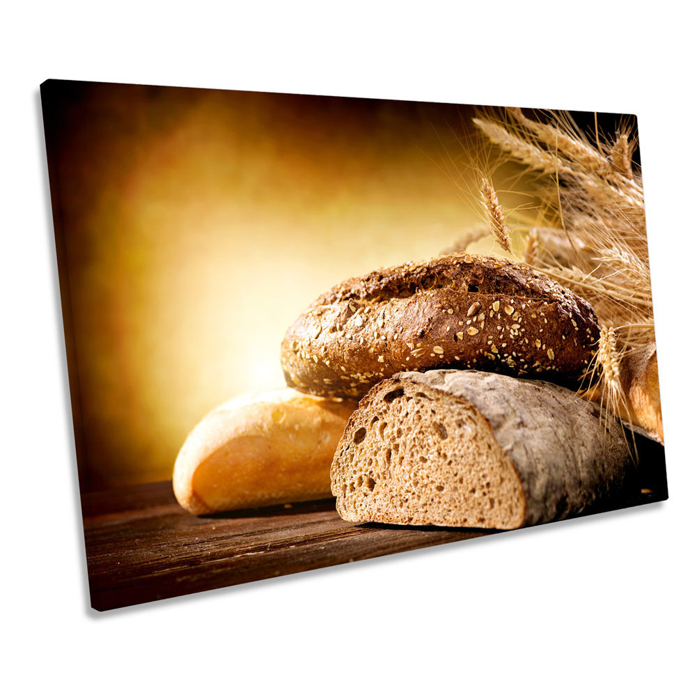 Ebern Designs Fresh Bread Bakery Kitchen CANVAS WALL ART Print Picture ...