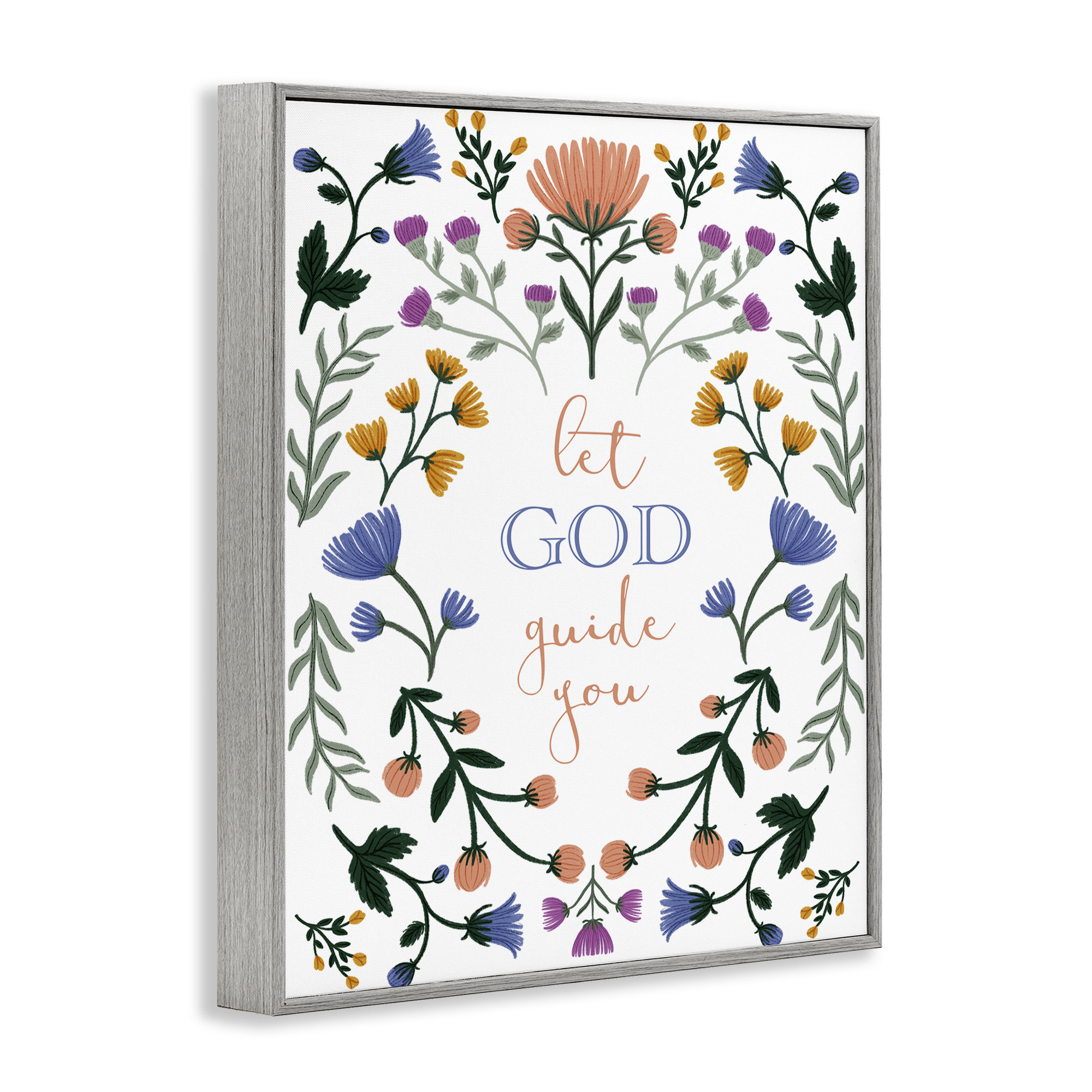 Dakota Fields Floral Let God Guide You Framed Giclee, design by Angel ...
