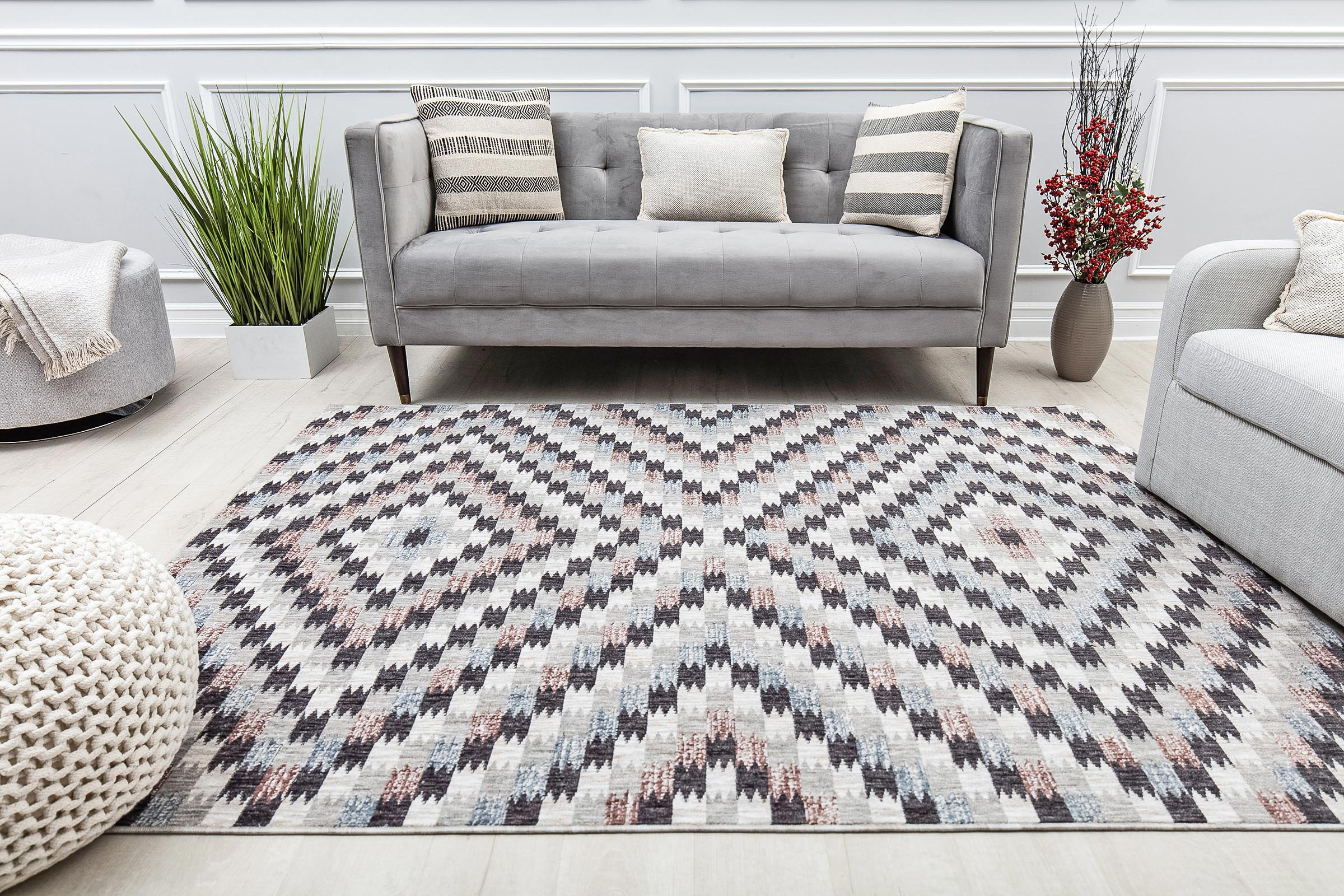 Williston Forge Celestia Contemporary Eternity grey Area Rug | Wayfair