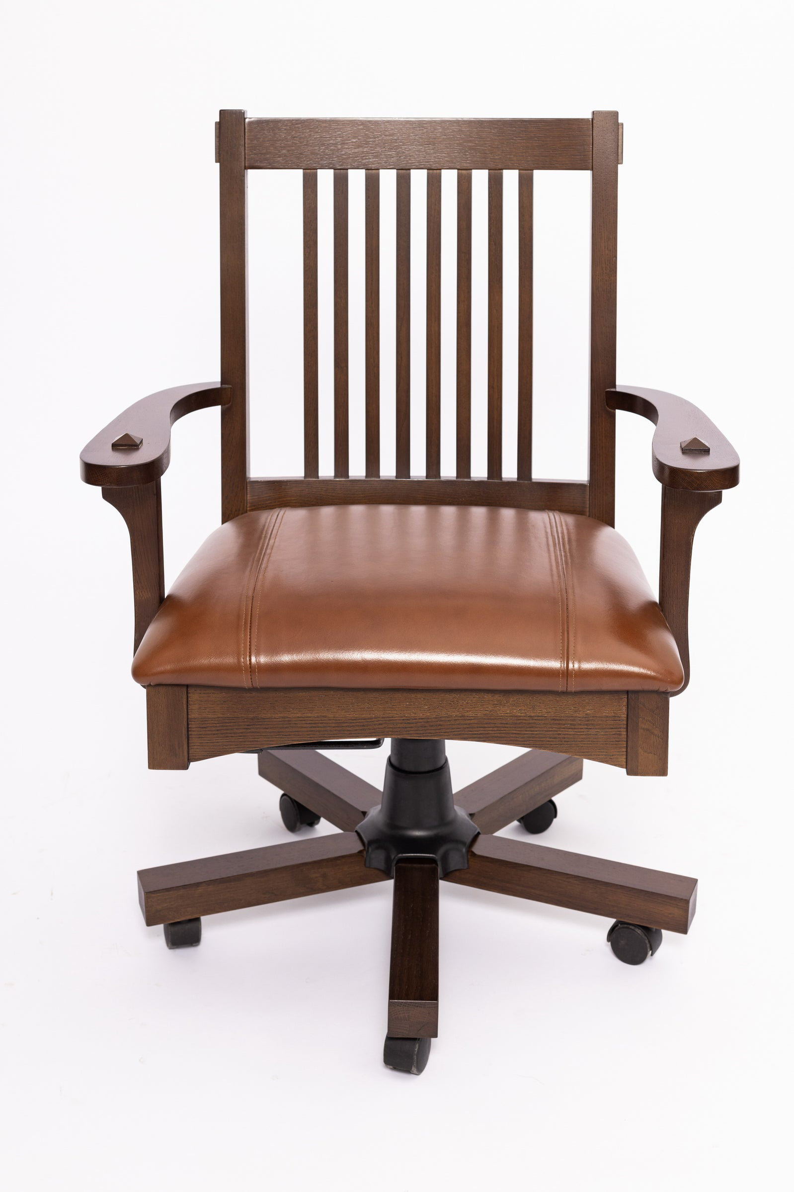 Crafters and Weavers Arts And Crafts Genuine Leather Office Chair | Wayfair
