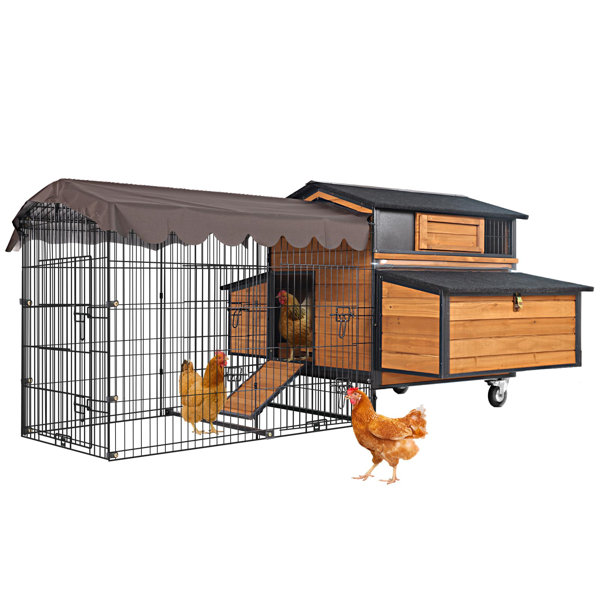 Archie & Oscar™ Mobile Chicken Coop With All Arounded Metal Frame Large ...