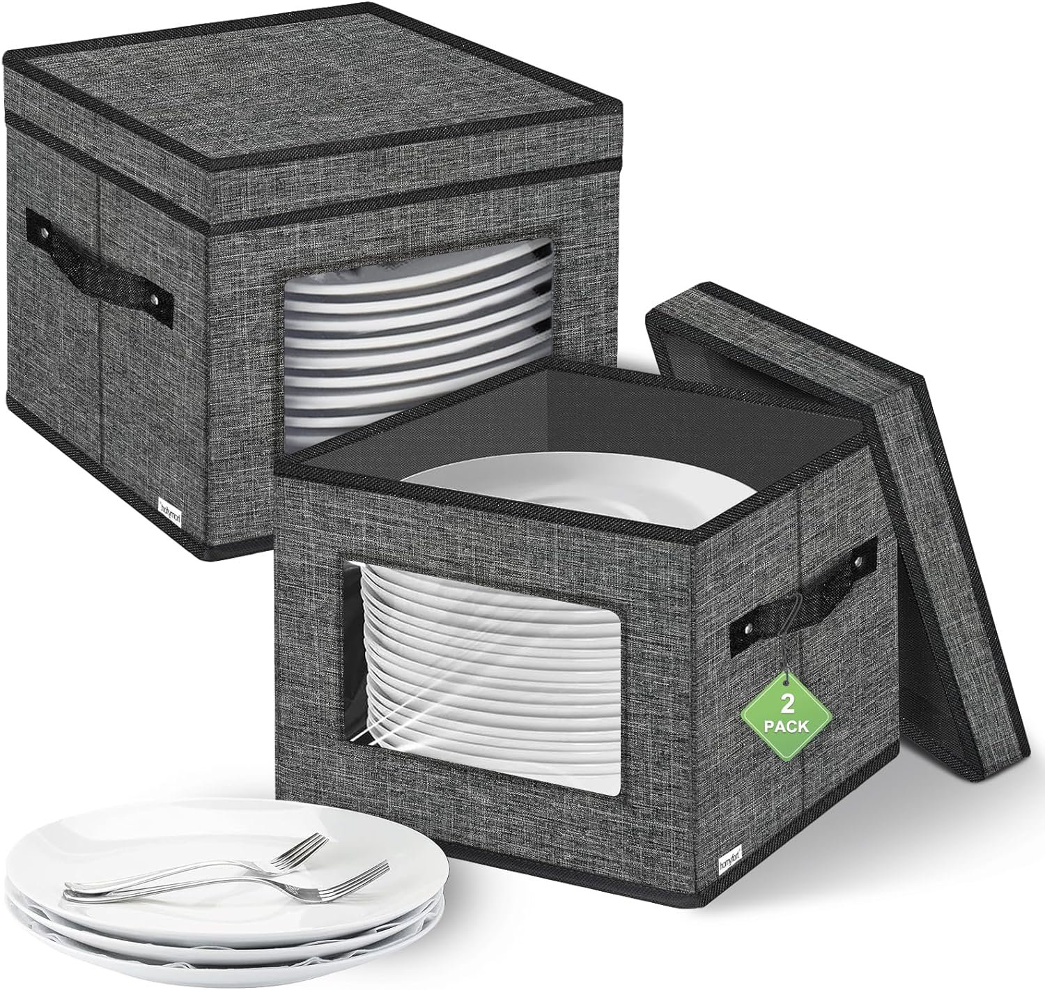 Passetas Fabric Dinnerware Storage Set with Felt Dividers Included ...