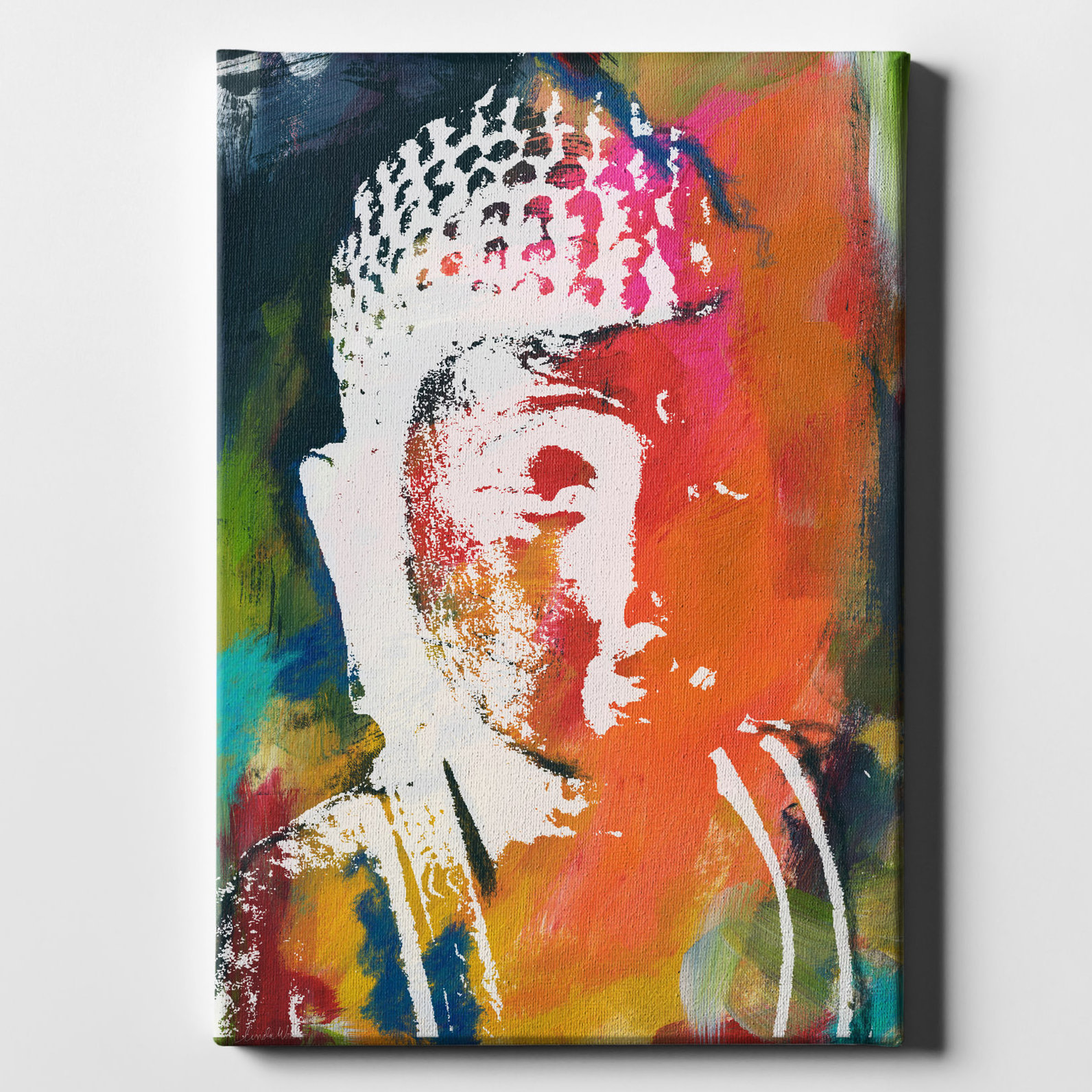 Dakota Fields Painted Buddha V - Wrapped Canvas Print & Reviews | Wayfair
