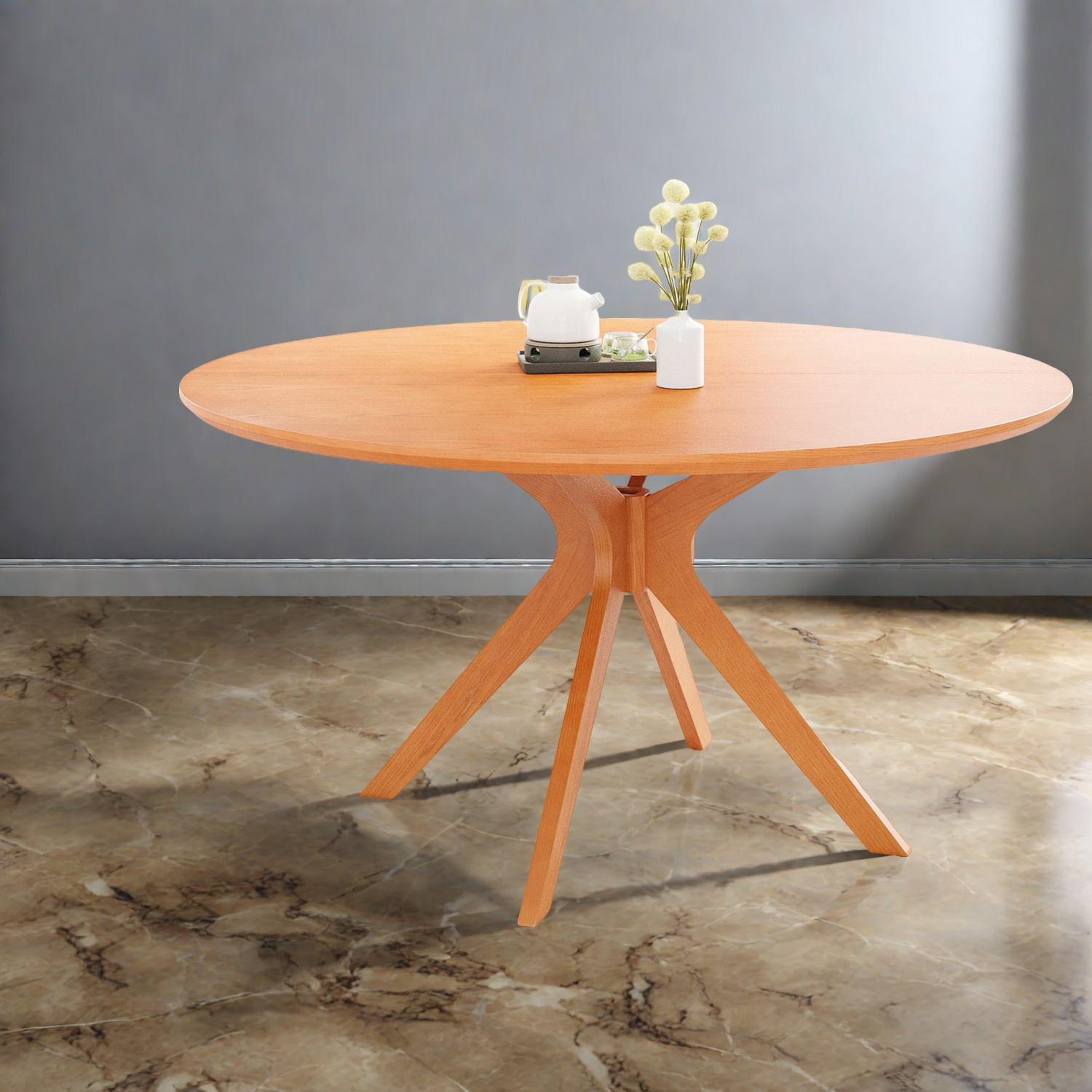 George Oliver Rustic Solid Wood Dining Table, 47.2" Round With ...