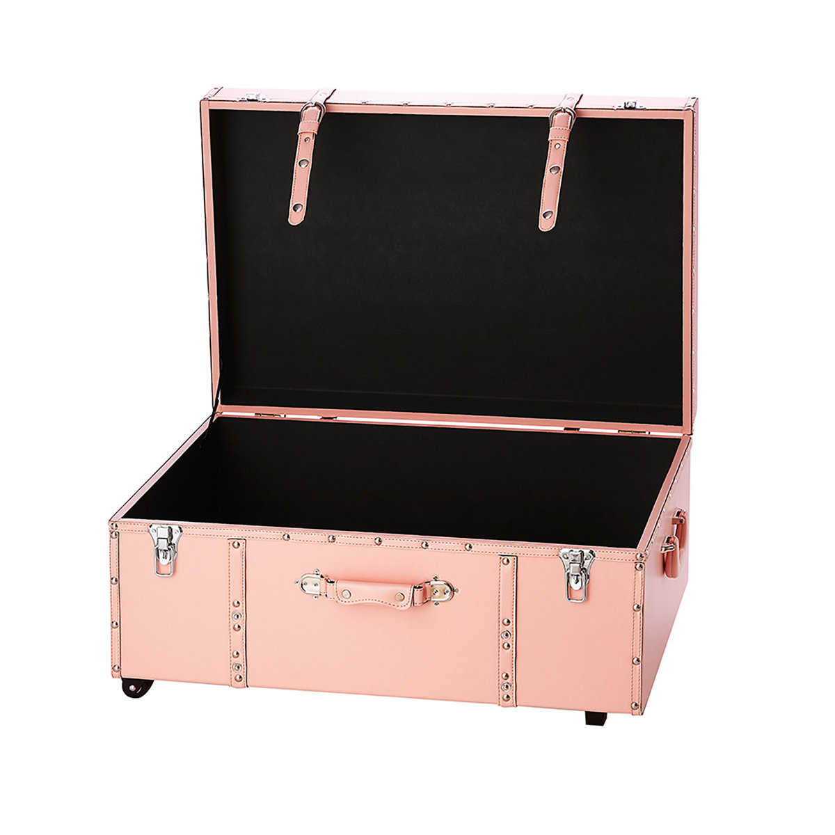 DormCo Texture Brand Designer Trunk with Wheels - Faux Leather ...