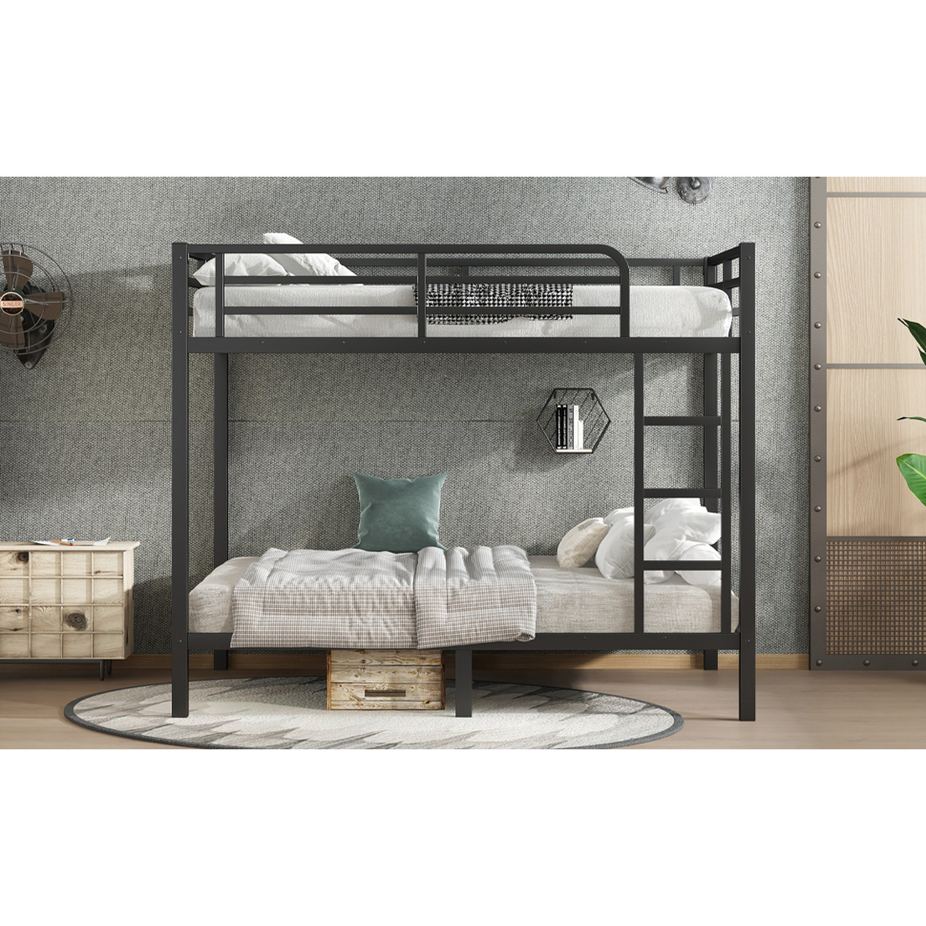Latitude Run® Metal Bunk Bed For Teens And Adults, Space - Saving ...