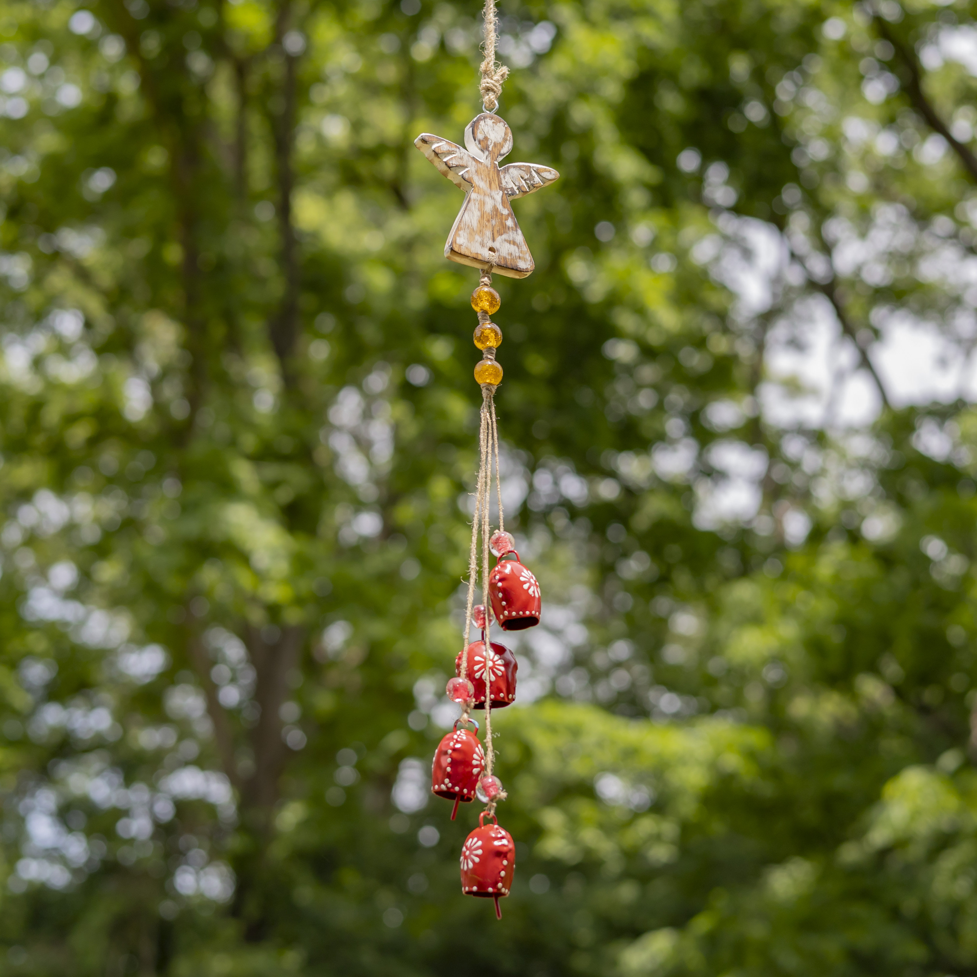Arlmont & Co. Assorted Color Metal & Wood Angel Wind Chimes with Bells ...
