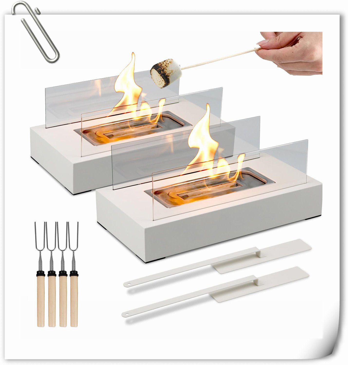 GLOBAL GIRLS LLC Tabletop Fire Tabletop Fireplace with Flame Guard ...