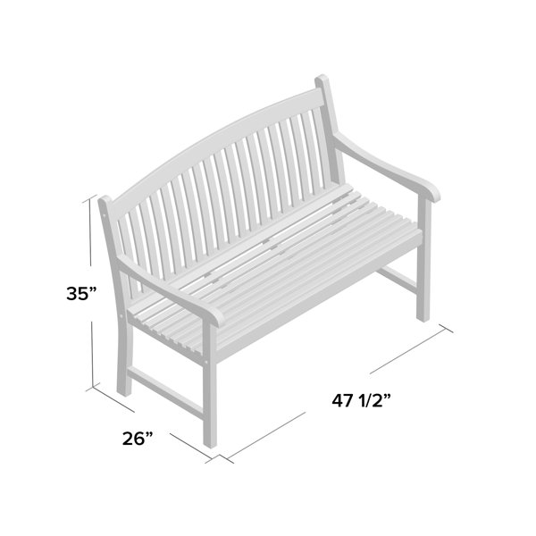 Sol 72 Outdoor™ Brighton Teak Wood Garden 2 Seater Bench, Ideal ...
