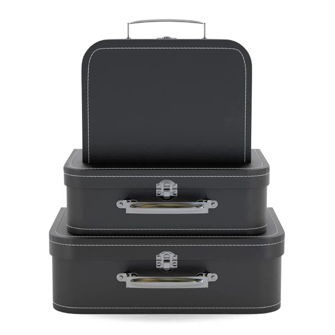 Latitude Run® Set of 3 Elegant Black Nesting Storage Boxes - Wayfair Canada