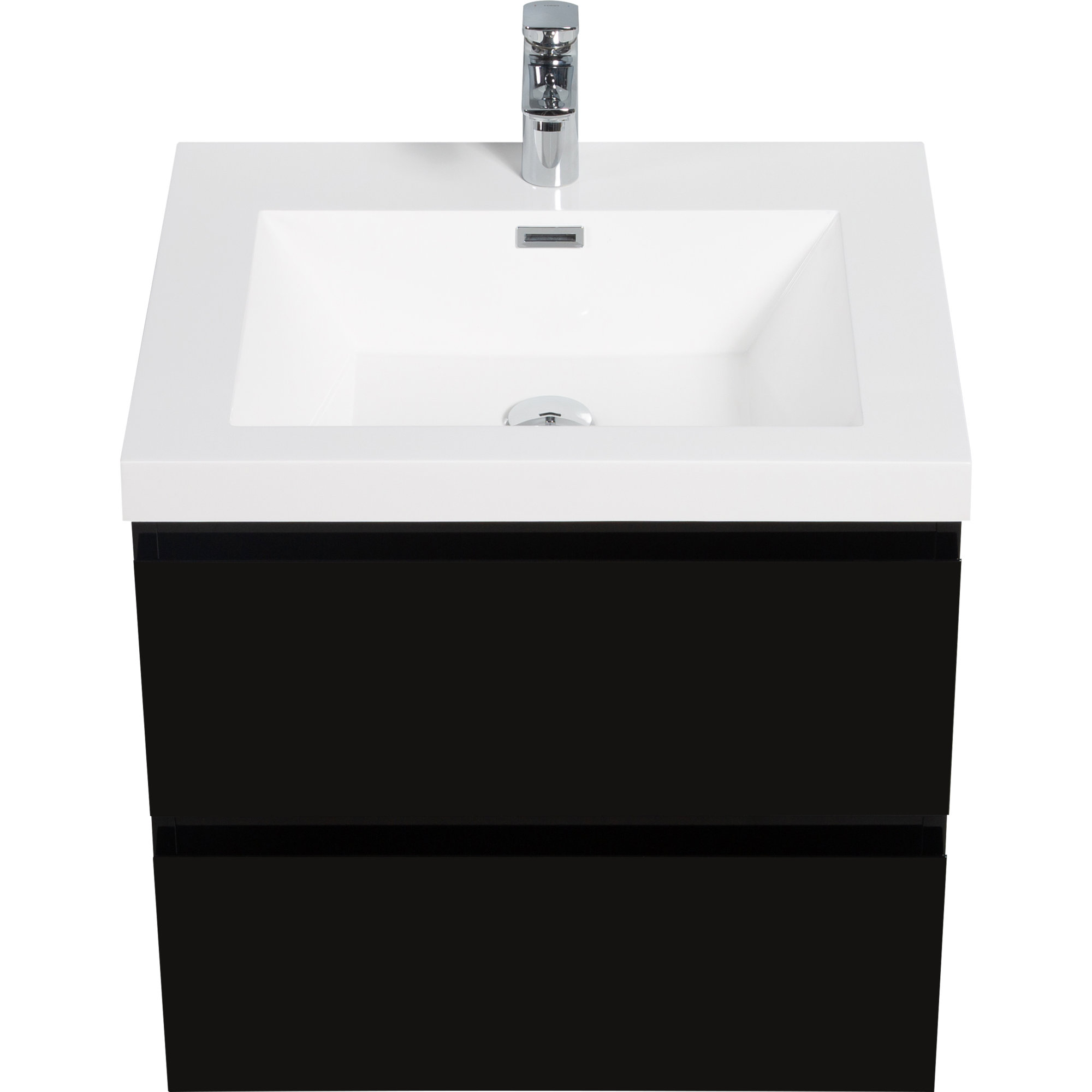 Orren Ellis Modern 24" Floating Bathroom Vanity With Resin Sink, Wall ...