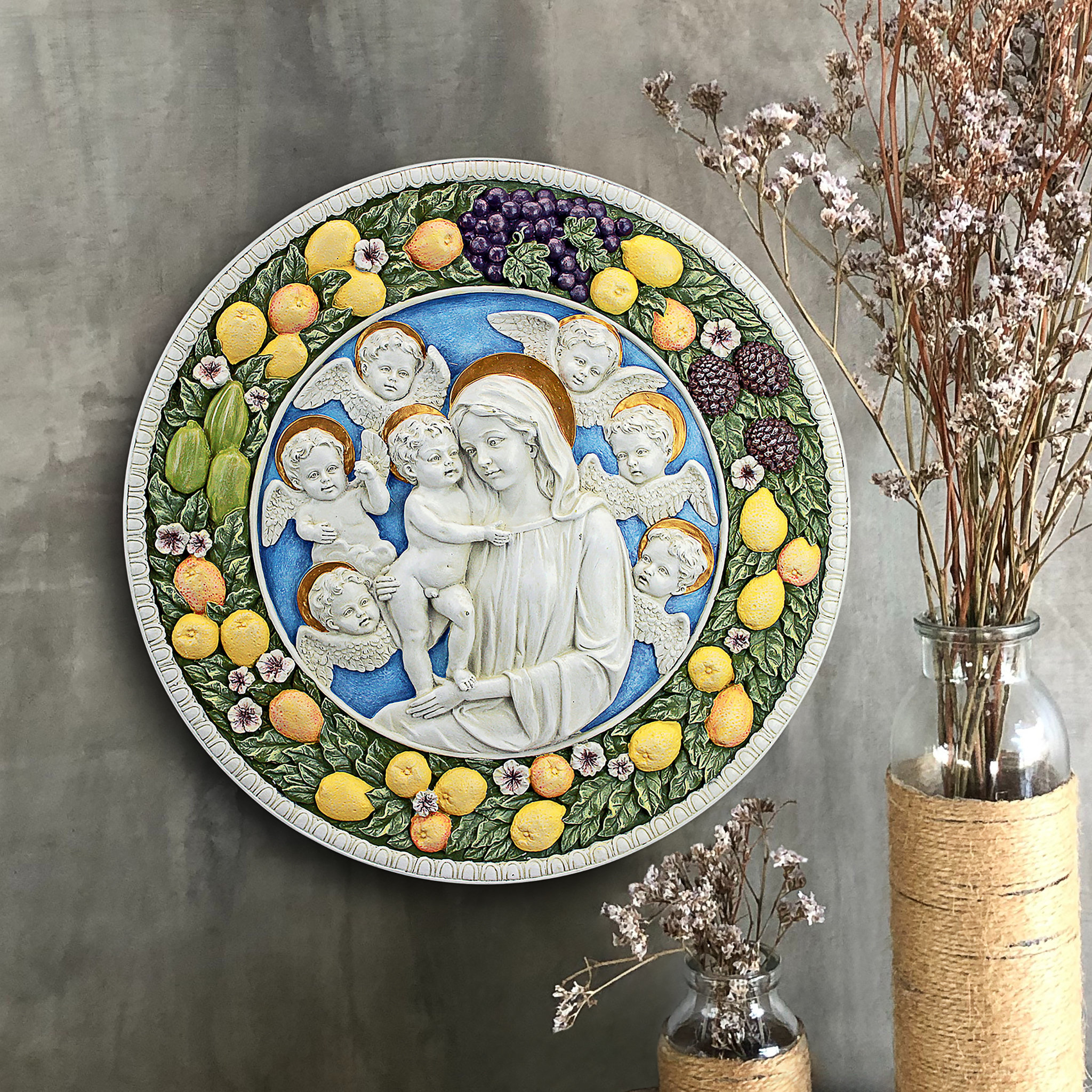 Design Toscano Virgin Mary and Child Roundel Wall Sculpture & Reviews ...