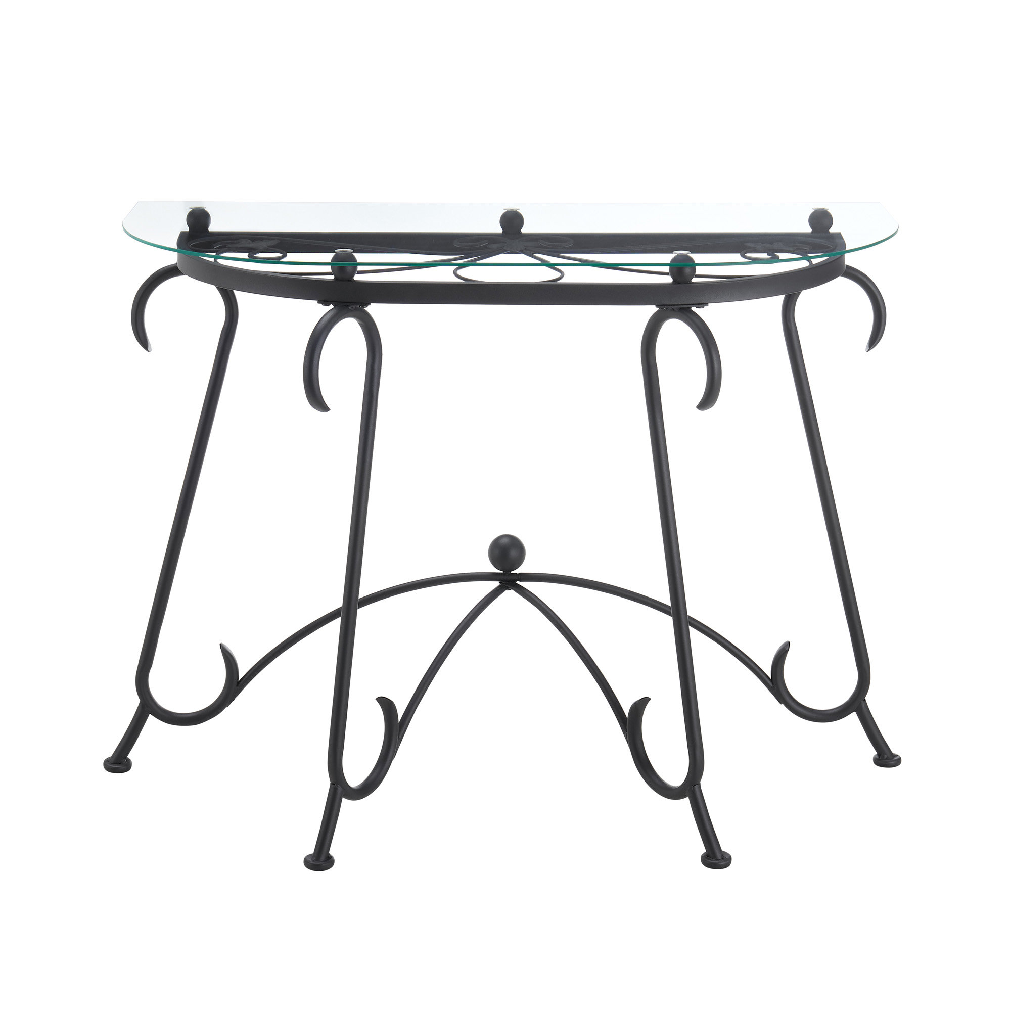 Red Barrel Studio® Tempered Glass Surface Console Table Coffee Table ...