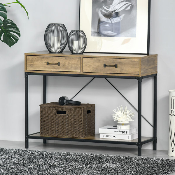 17 Stories Vintage Sofa Console Table, Entryway Table With Drawers ...