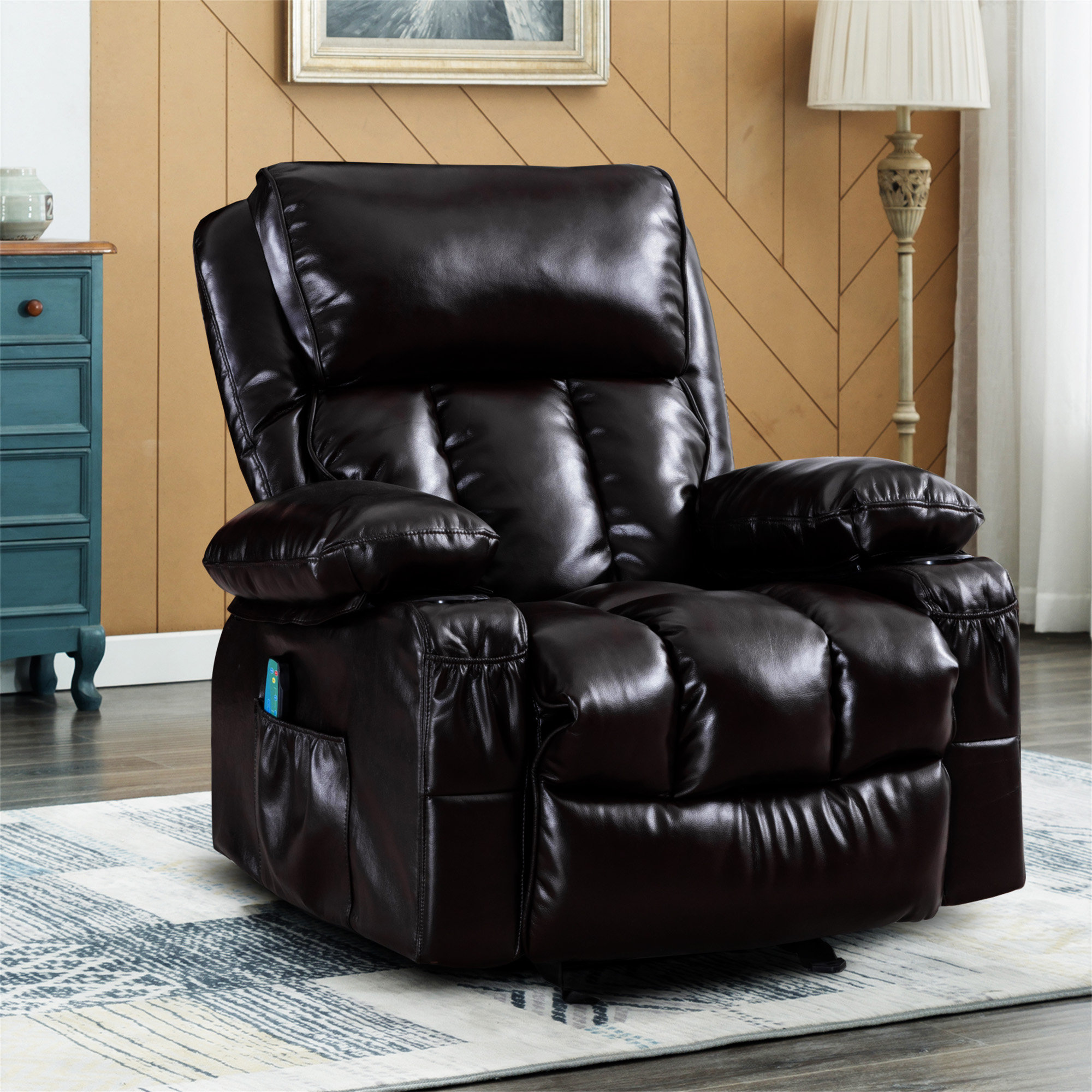 Latitude Run® Vanbow.Recliner Chair For Living Room With Rocking ...