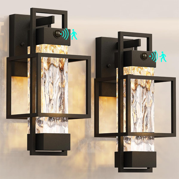 Breakwater Bay Outdoor Wall Lights 15" Motion Sensor Wall Sconce ...