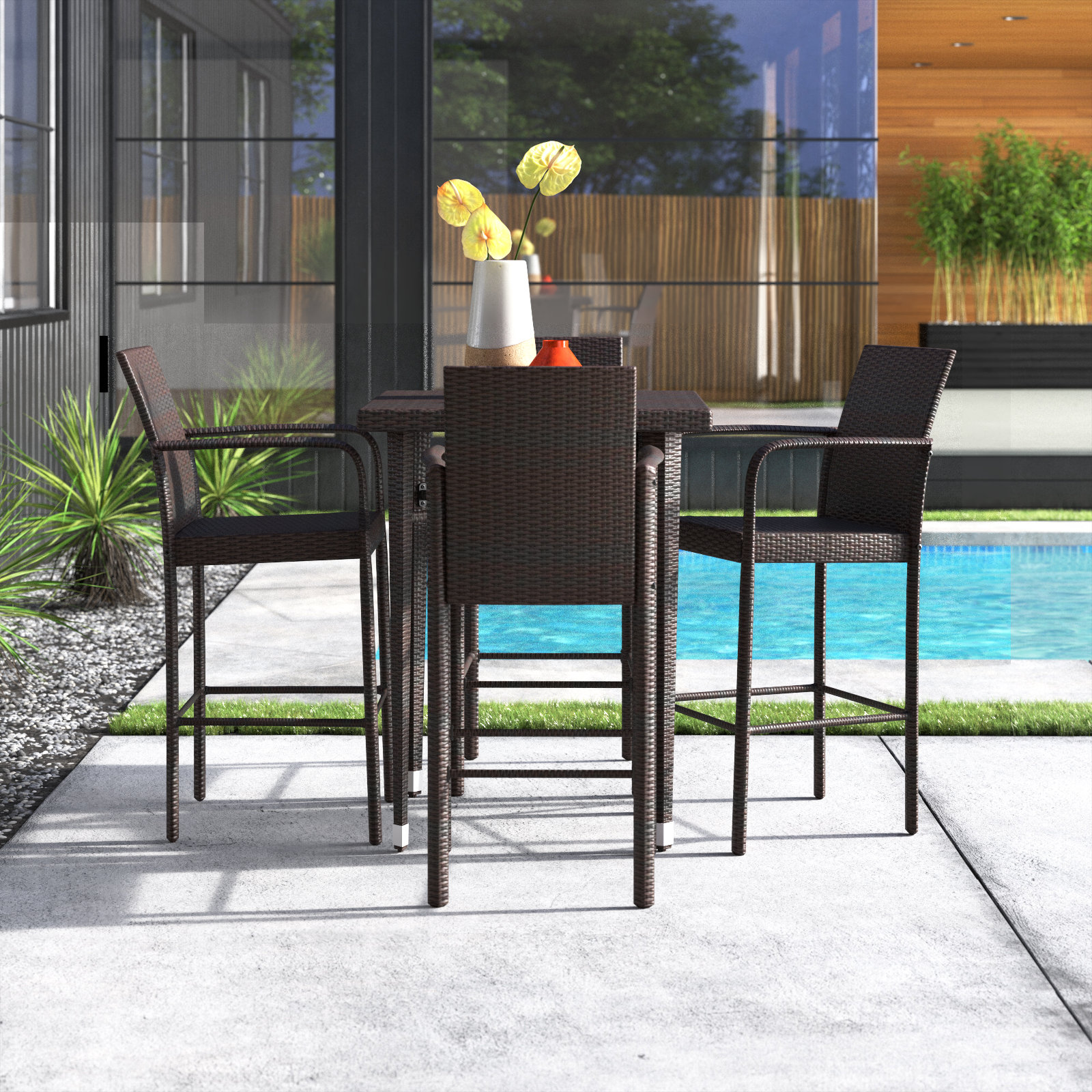 Wade Logan® Arnfried 4 - Person Square Outdoor Dining Set & Reviews ...