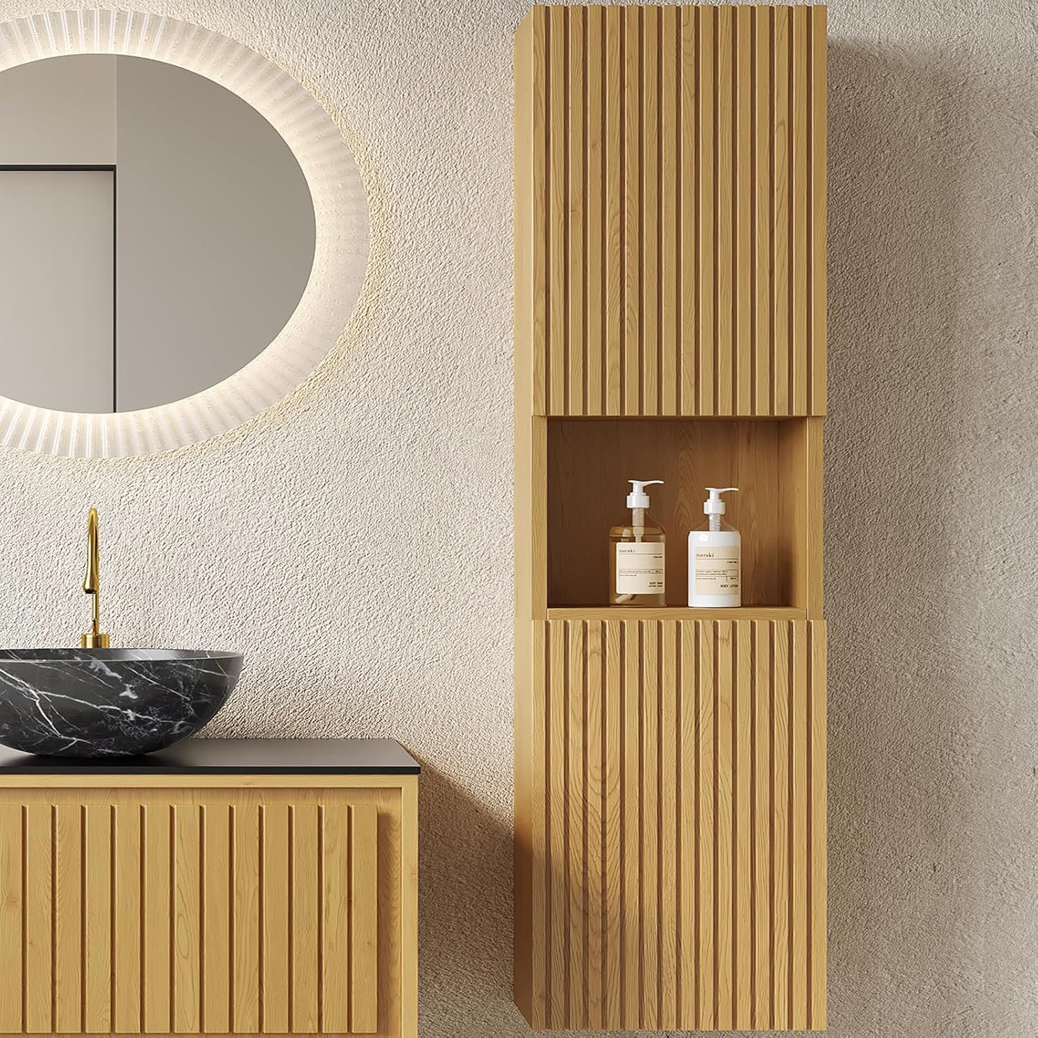 Bathroom Vanity With Side Storage Cabinet