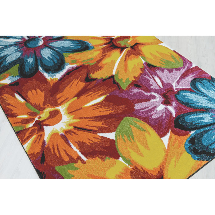 Latitude Run® Weisman Yellow/Blue Area Rug & Reviews | Wayfair