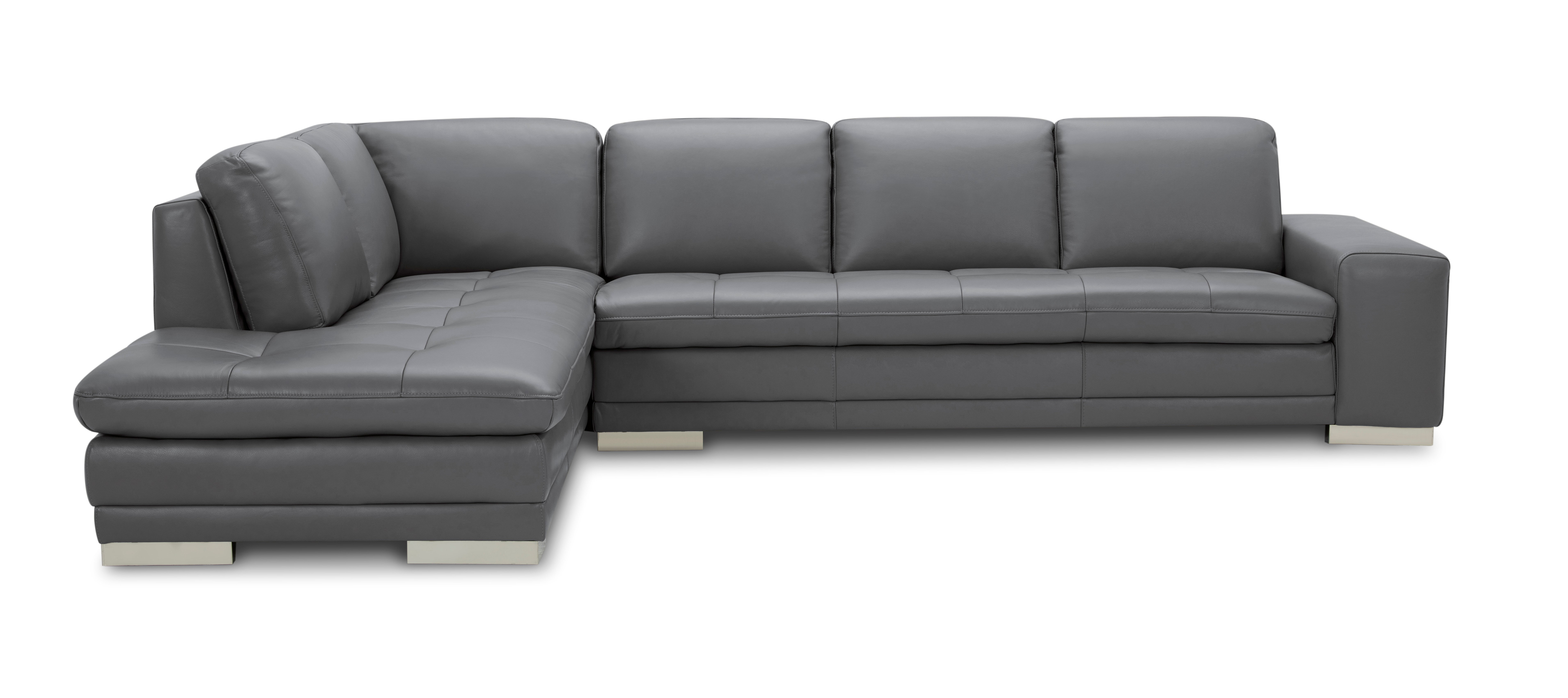 Orren Ellis 124" Wide Genuine Leather Sofa & Chaise & Reviews | Wayfair