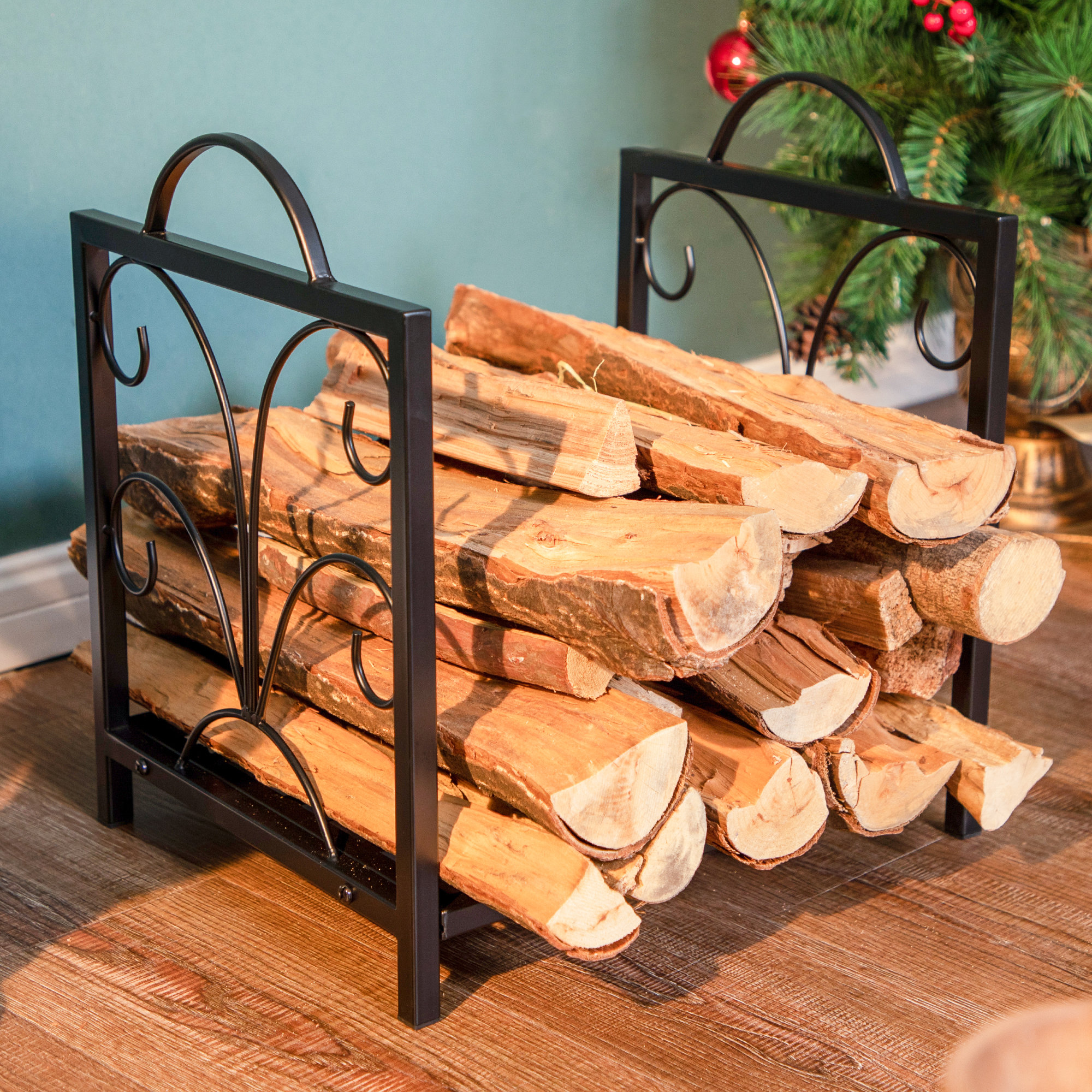 Winston Porter Iiro 15.5" W x 13.5" D Metal Log Rack | Wayfair