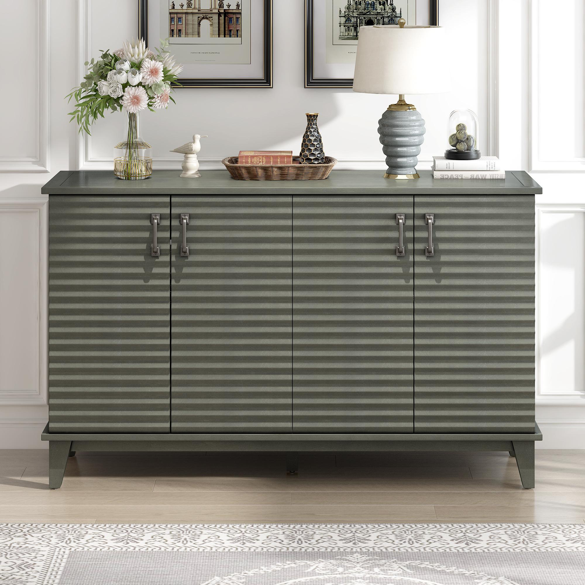 Latitude Run® Modern Sideboard with 4 Door Large Storage Buffet with ...