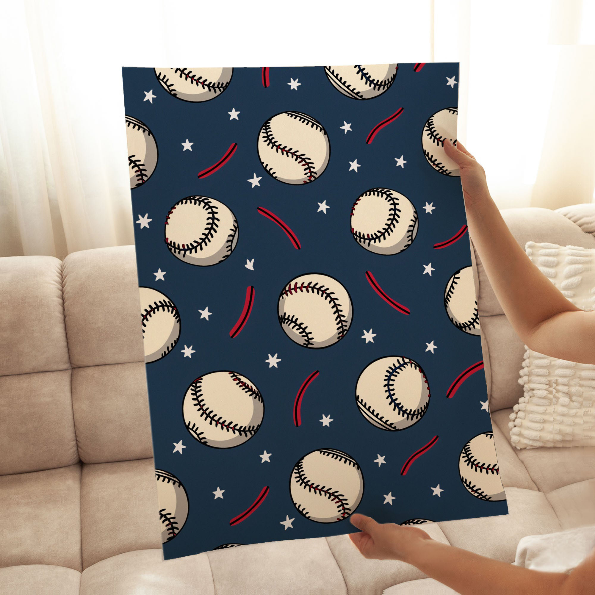 Winston Porter Sports Baseball Pattern VIII Children's Unframed Art ...