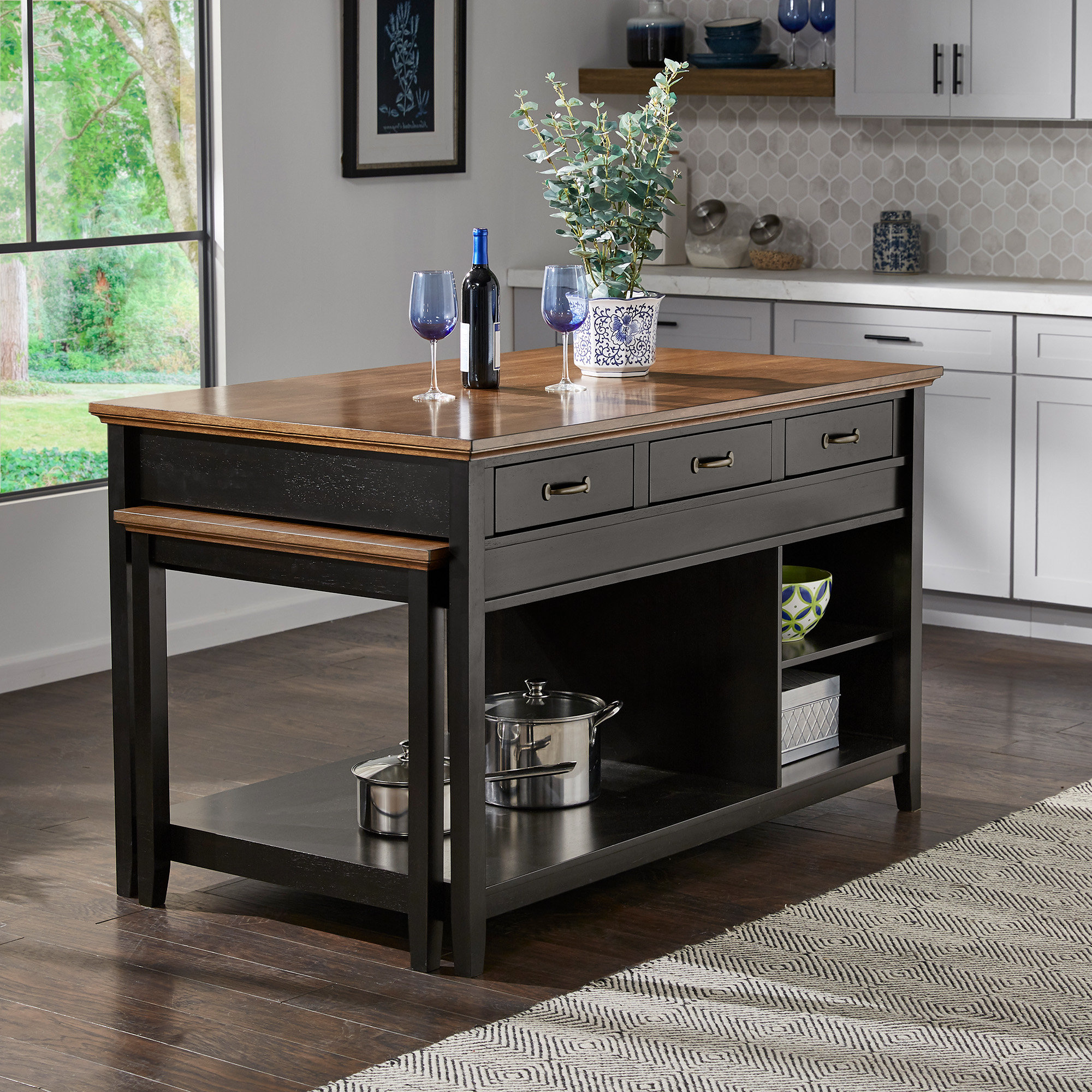 Kingstown Home Spadina Kitchen Island with Solid + Manufactured Wood ...