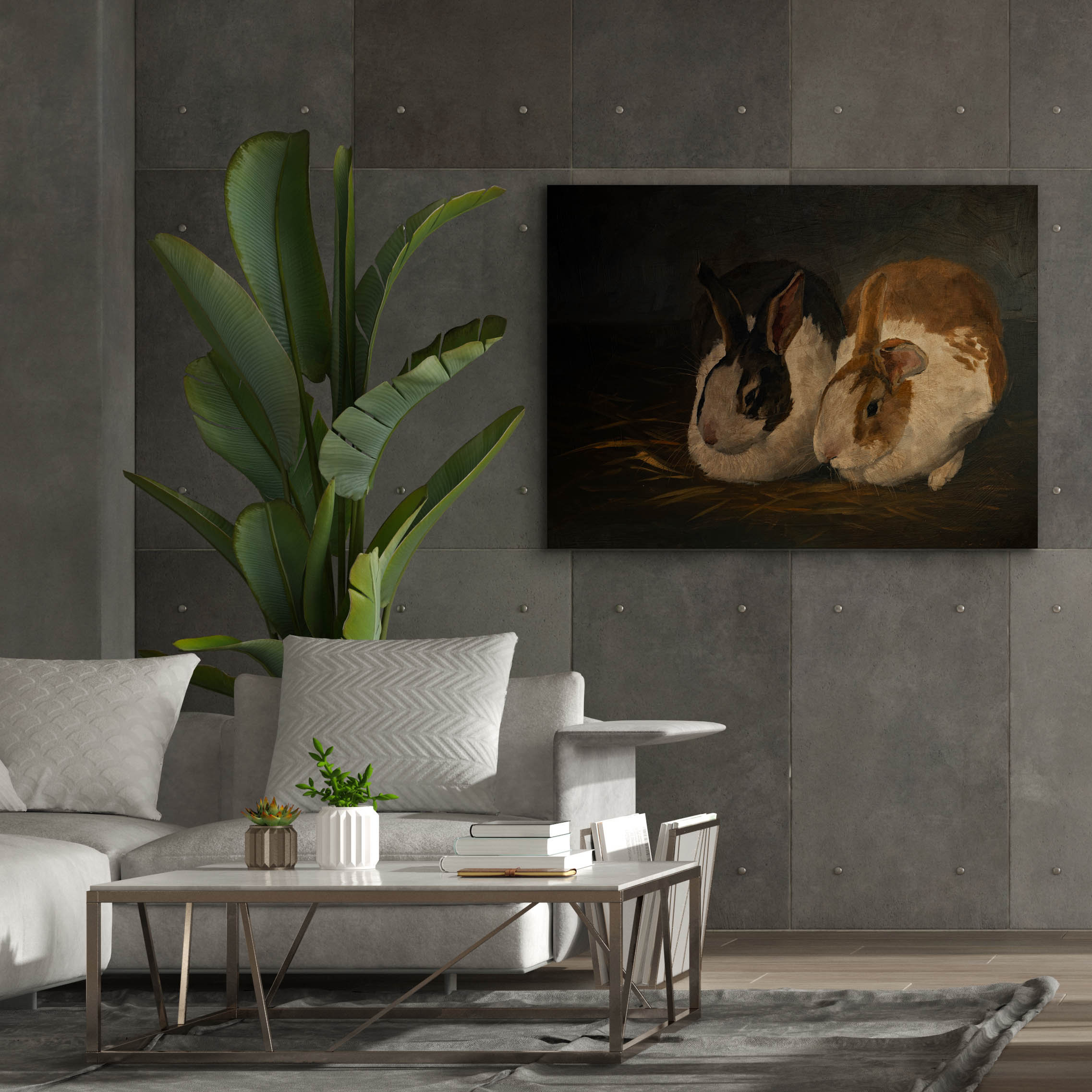 Rosalind Wheeler 'Resting Bunny Rabbit 4' by Marian Parsons Canvas Wall ...