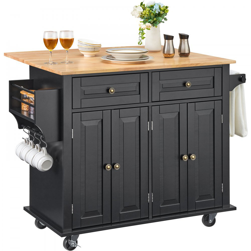 Lark Manor Kitchen Island Cart Rolling Storage Cabinet on Wheel with ...