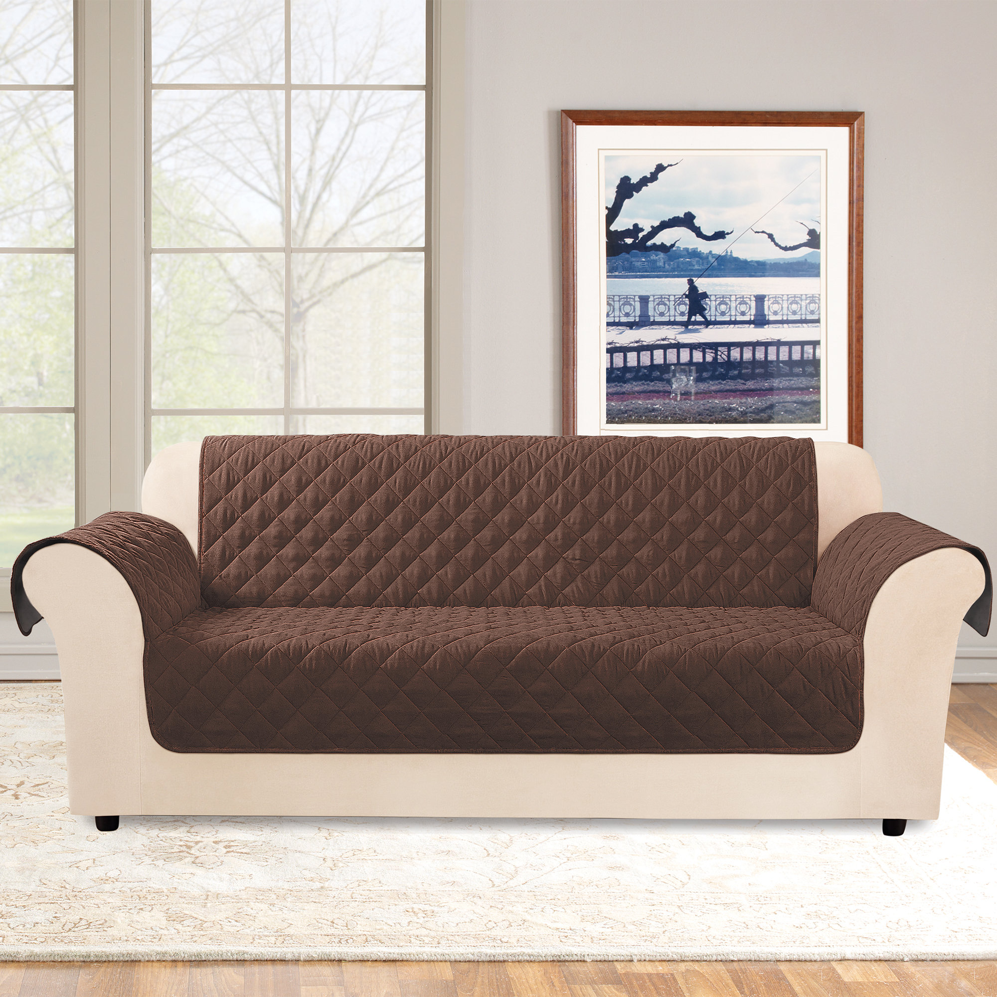 Sure Fit Box Cushion Sofa Slipcover & Reviews | Wayfair