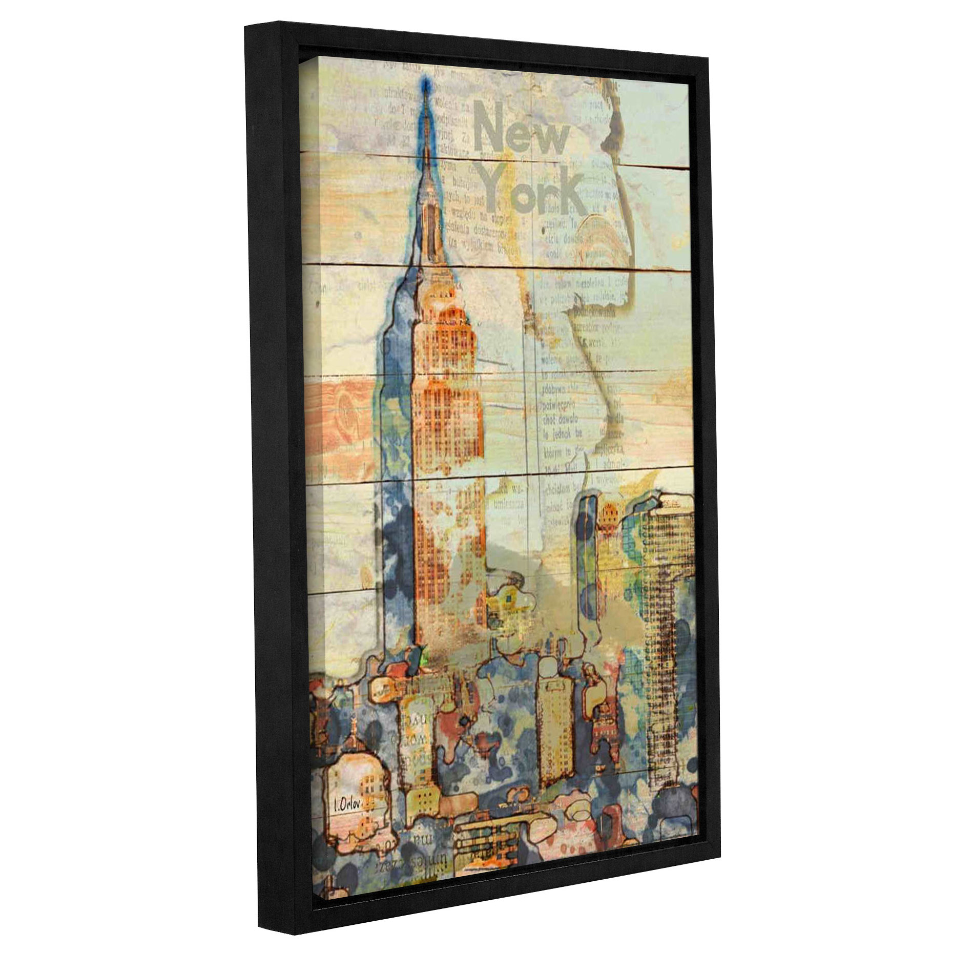 Winston Porter 'Manhattan Skyline' Framed Graphic Art Print on Canvas ...