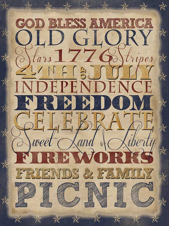 Buy Art For Less 'Fourth of July' by Beth Albert Textual Art on Wrapped ...