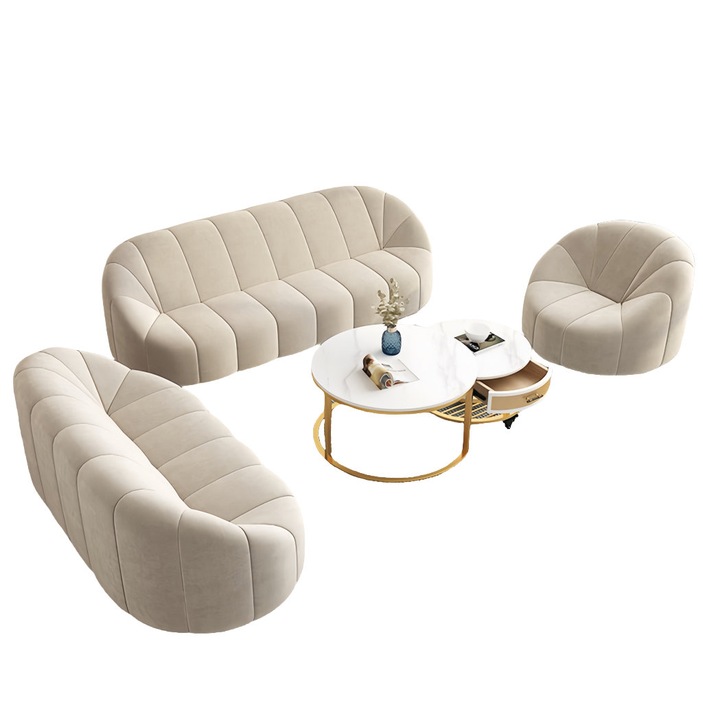 Lifton Nordic Simple Sofa Tea Table Combination 5 - Piece Living Room ...