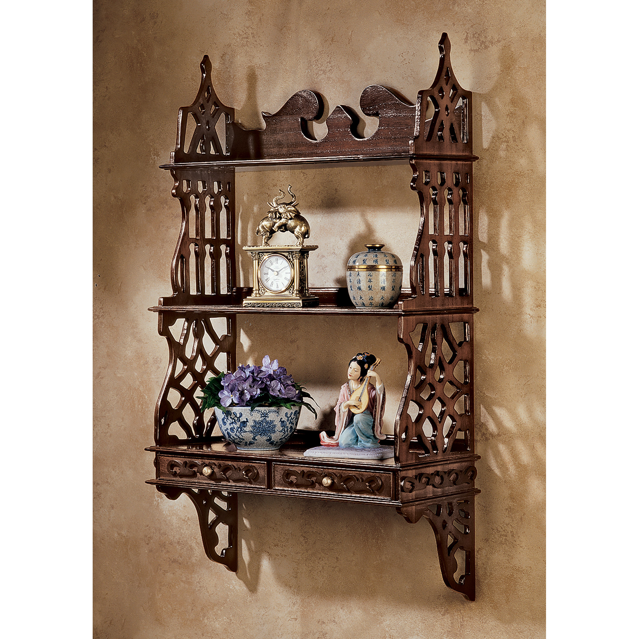 Design Toscano Chippendale Curio Accent Shelf | Wayfair
