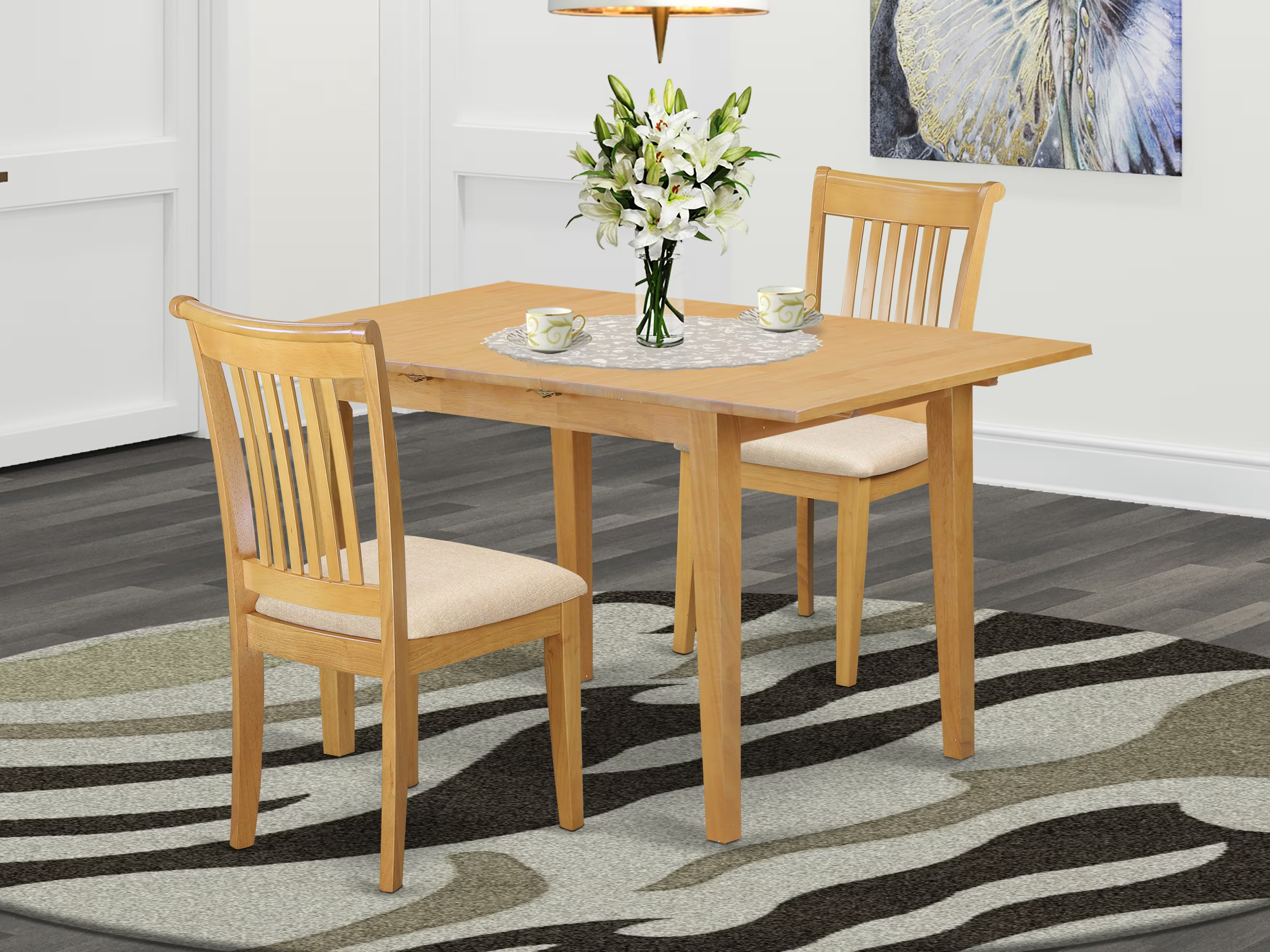 Three Posts™ Gazaway Rubberwood Solid Wood Dining Set & Reviews | Wayfair