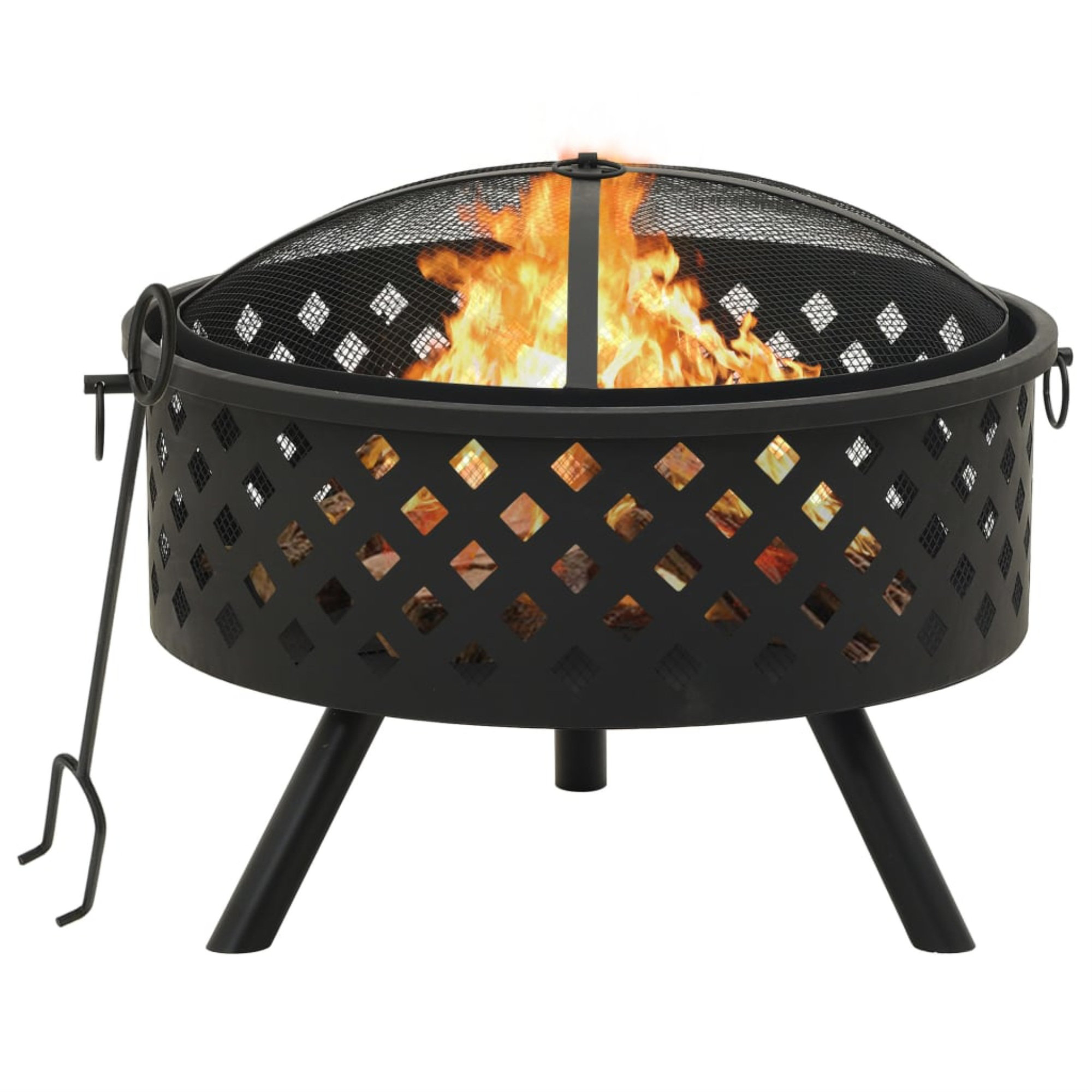 Red Barrel Studio® Fire Pit with Poker 26.8" XXL Steel | Wayfair