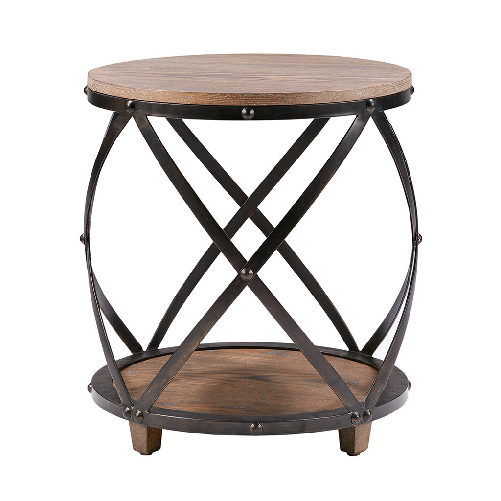Williston Forge Nielson Rustic Weathered Metal Accent Table | Wayfair
