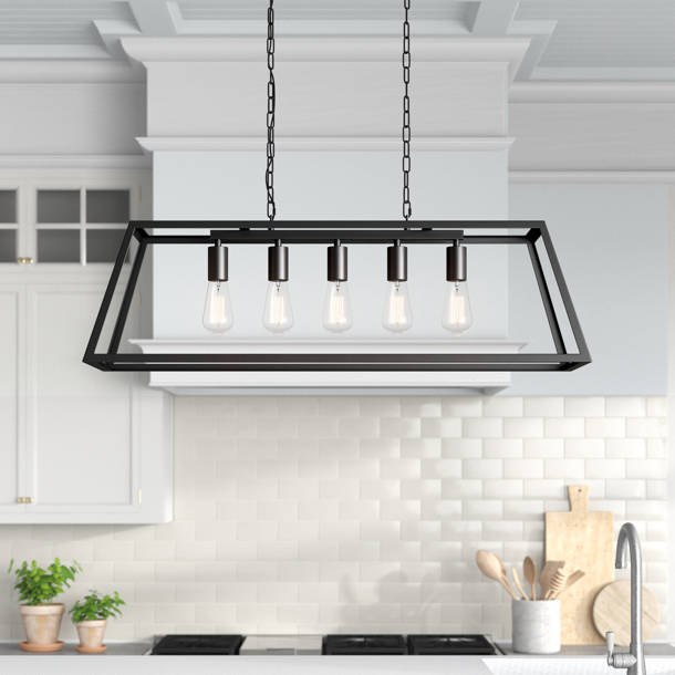 Gracie Oaks Selfridge 4 - Light Kitchen Island Linear Pendant & Reviews ...