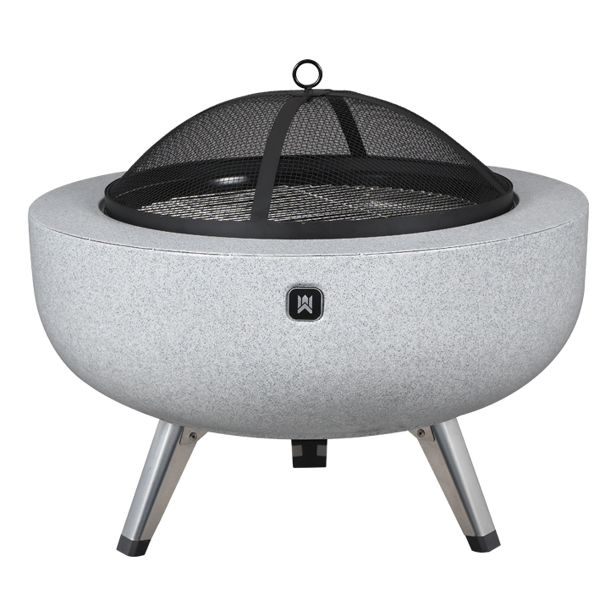 Corrigan Studio® 25.6" Round Fire Pit Table with Foldable Legs & Lid ...