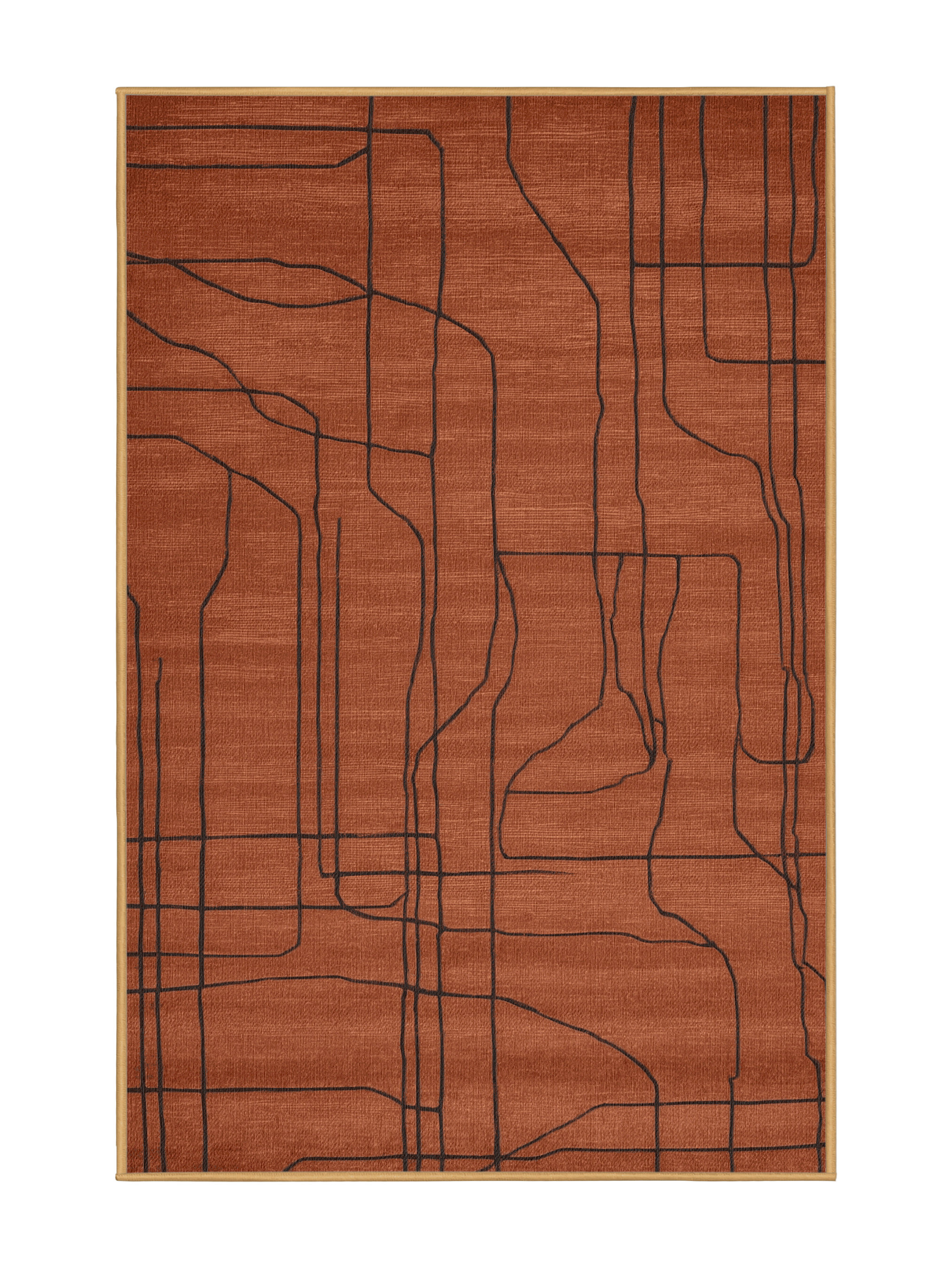 Hokku Designs Machine Washable Abstract Brown Area Rug | Wayfair