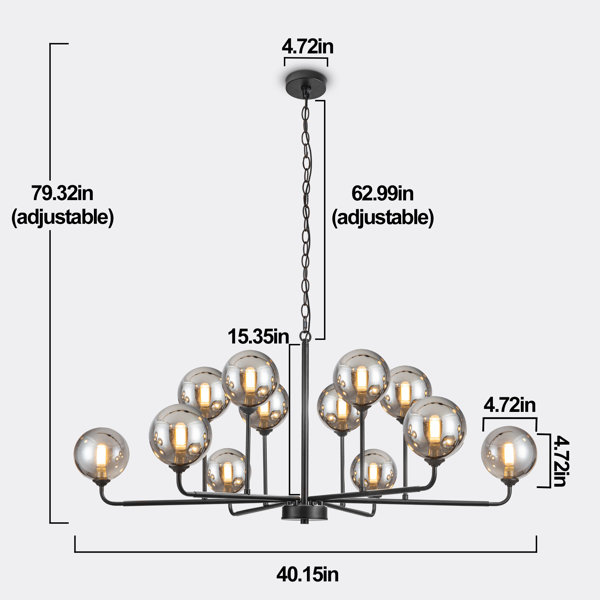 George Oliver Sowers 12 - Light Unique Modern Linear Chandelier ...