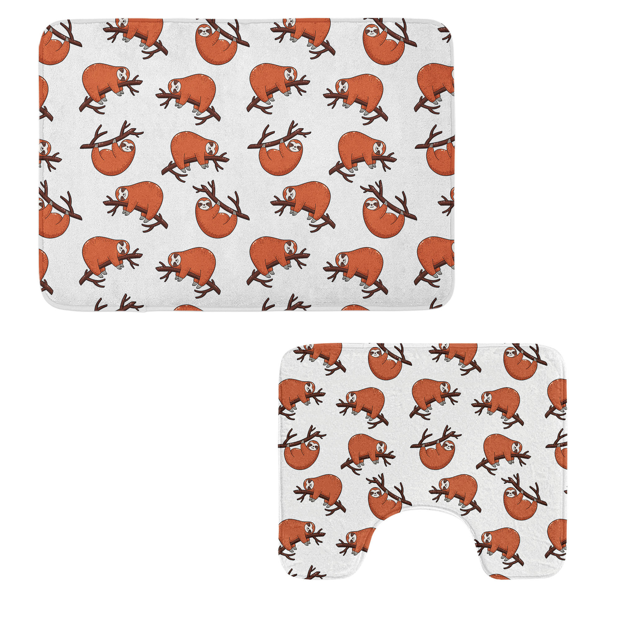 East Urban Home Sloth Bathroom Rug Set 2 Pieces Rectangle & Contour ...