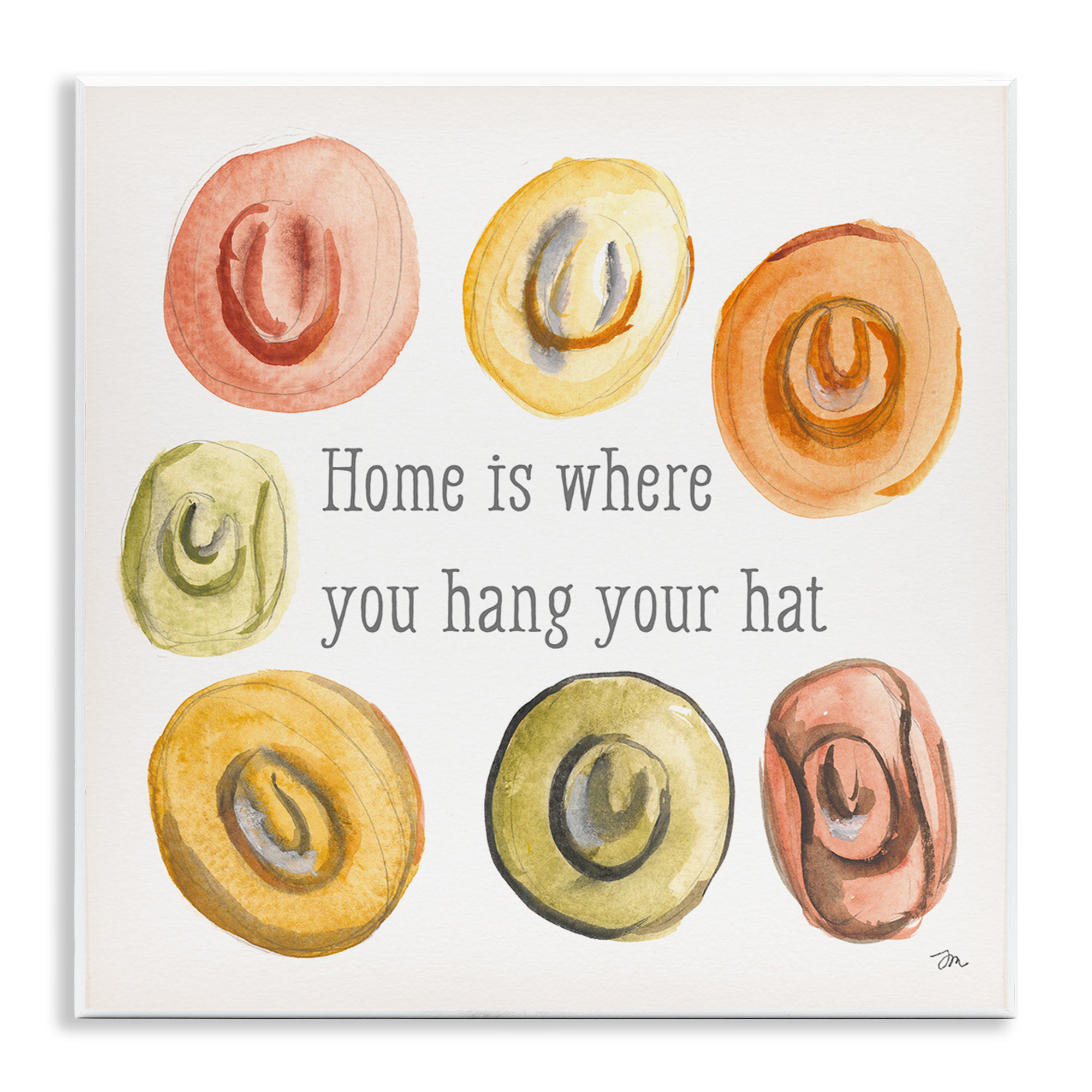 Stupell Industries Hang Your Hat Phrase Wall Plaque Art by Jessica ...