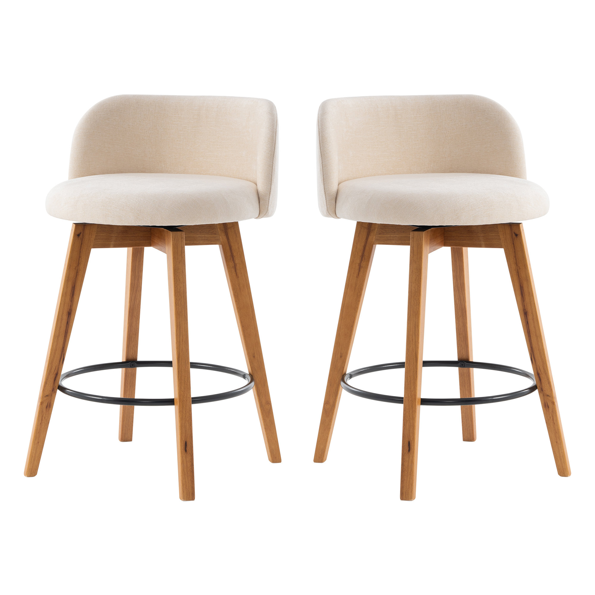 Corrigan Studio® 26" Counter Height Bar Stools With Chenille Fabric ...
