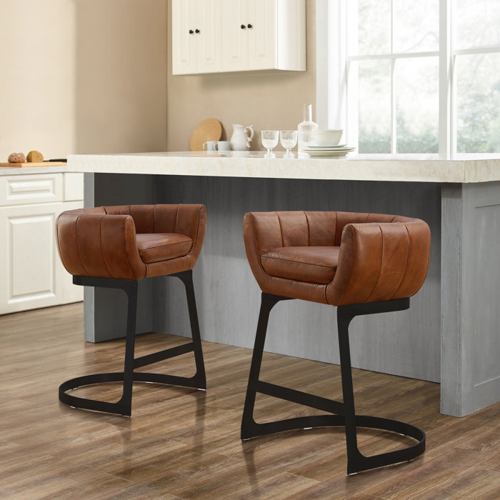 Orren Ellis Upholstered 26.77'' Counter Stool | Wayfair